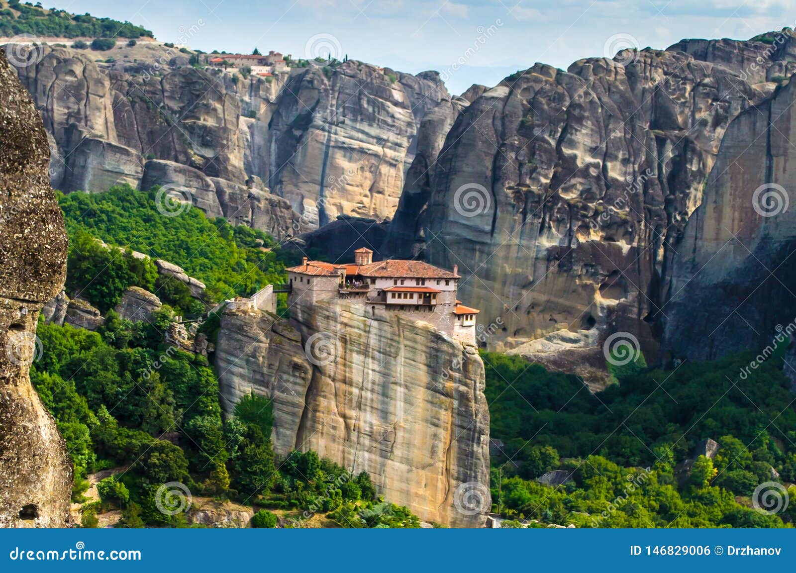 Standalone Mountain Monastery in Meteora, Greece Stock Photo - Image of ...