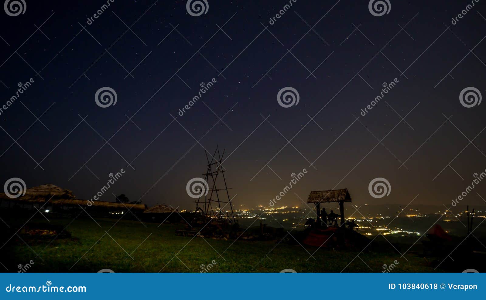 Mountain view night scene stock photo. Image of landscape - 103840618