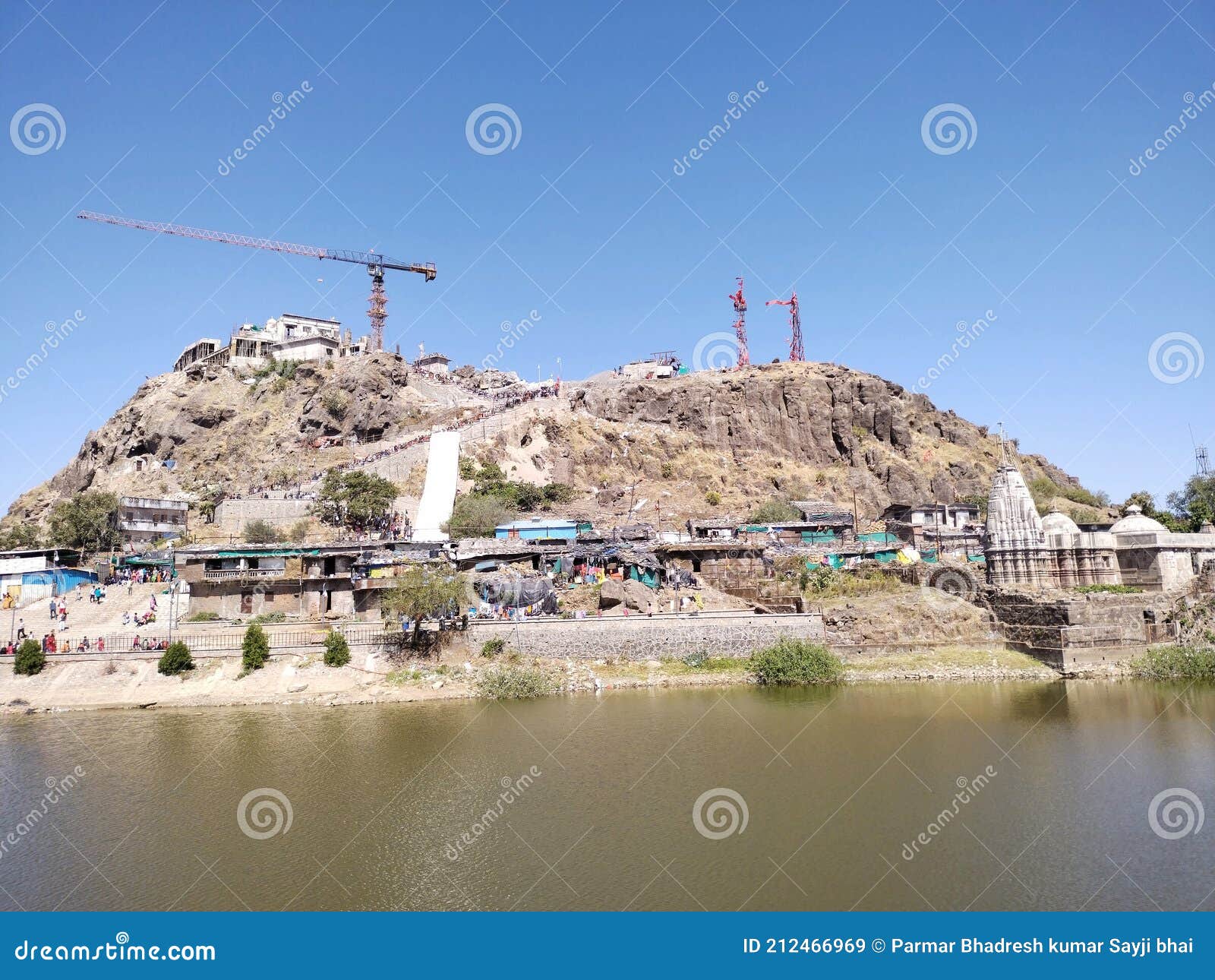Mountain view pavagadh stock image. Image of reflection - 212466969