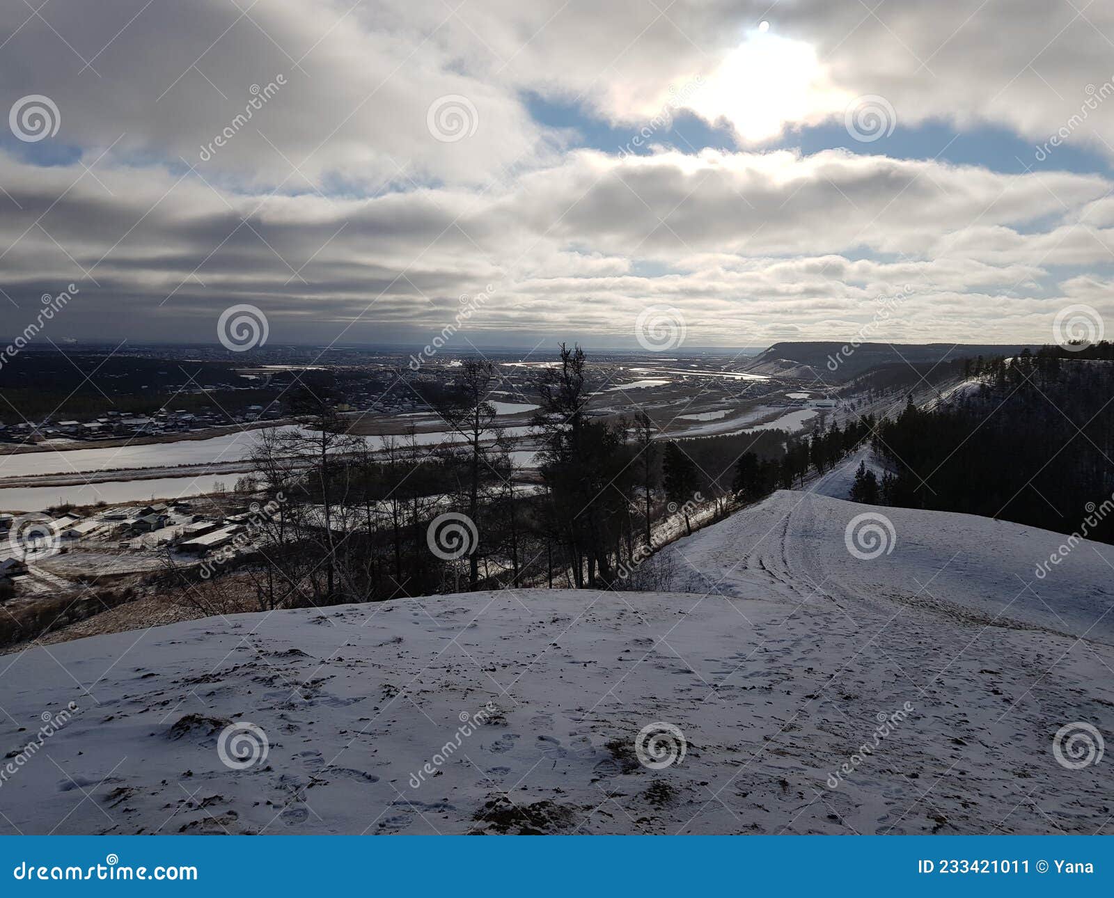 Mountain view stock image. Image of morning, dusk, coast - 233421011