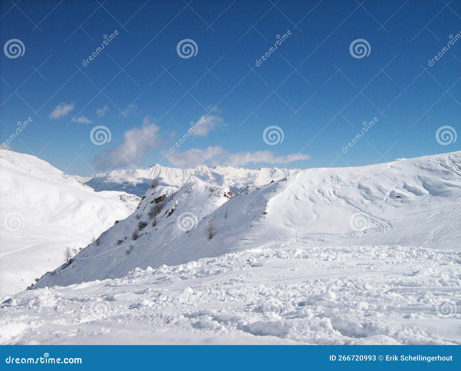 A Mountain View with a Skiing Slope Stock Image - Image of mountain ...