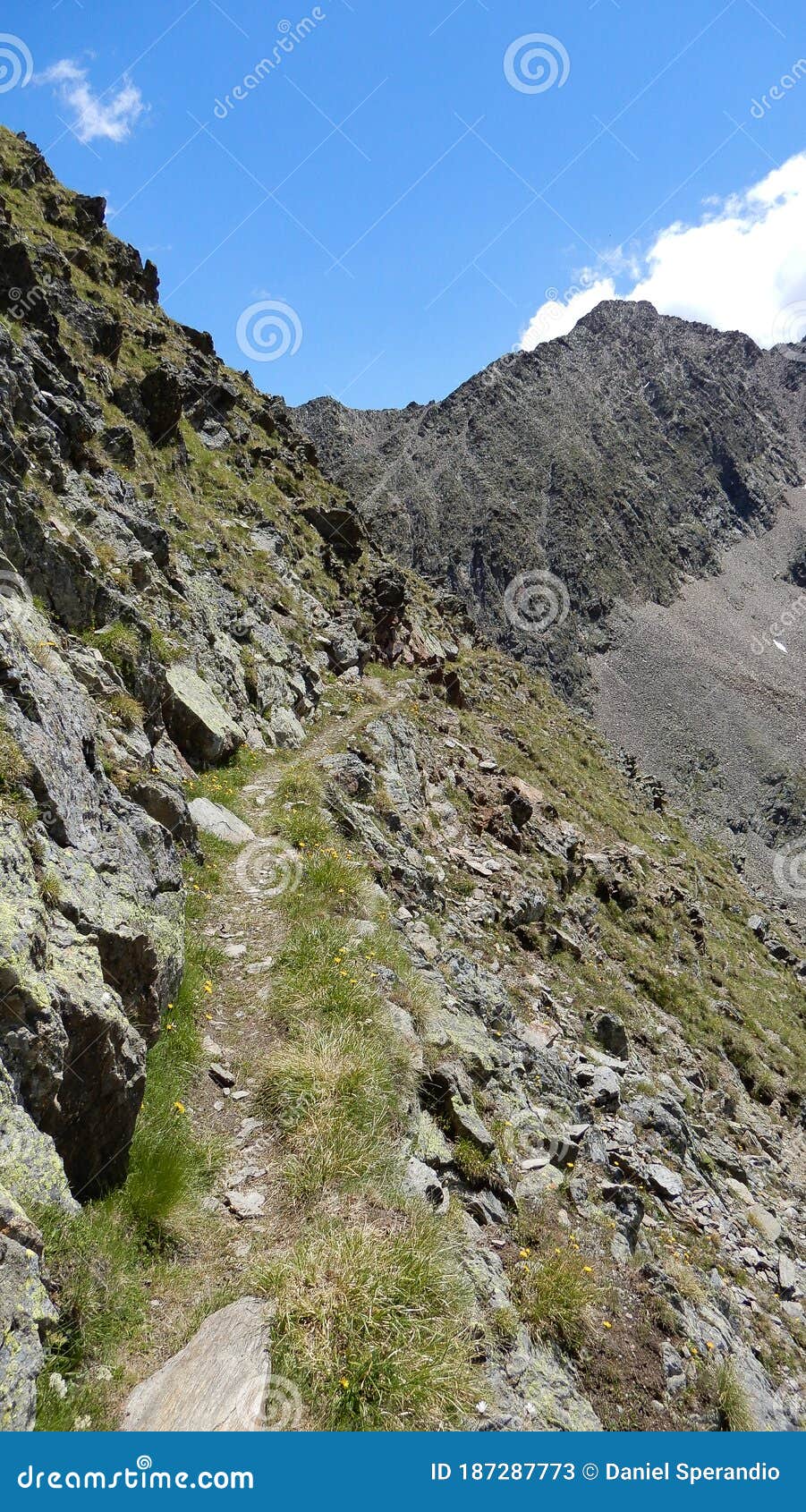 Mountain View with Small Trail Stock Image - Image of path, activity ...