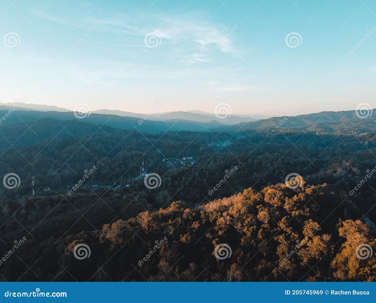 Mountain View and Sunset Light Stock Image - Image of heaven, orange ...