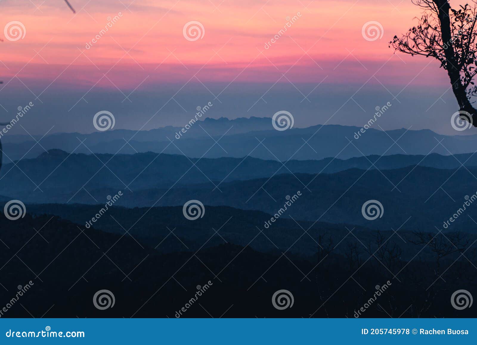 Mountain View and Sunset Light Stock Photo - Image of environment ...