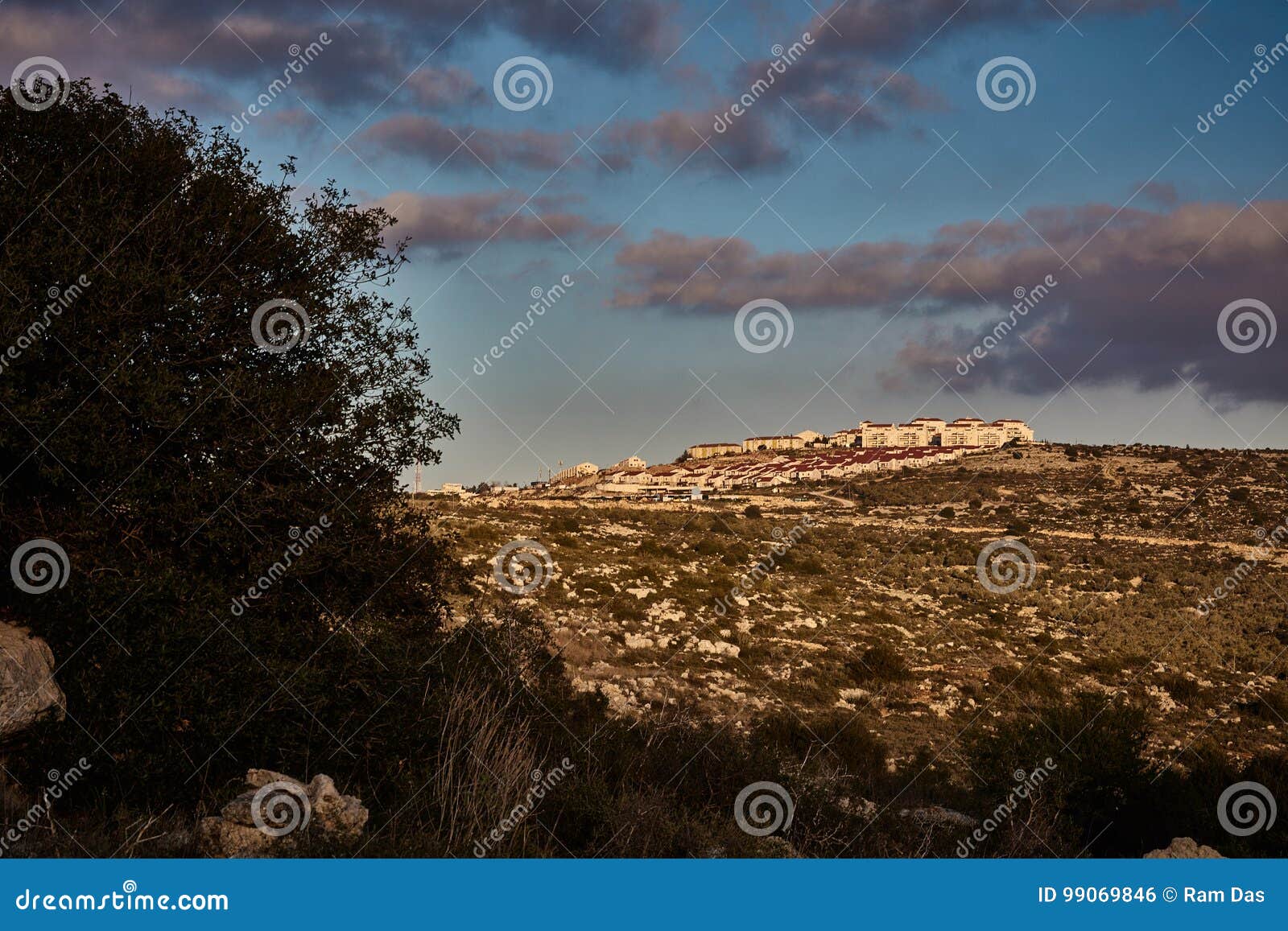 Mountain View at Sunset Time, Israel, Samaria. Stock Photo - Image of ...