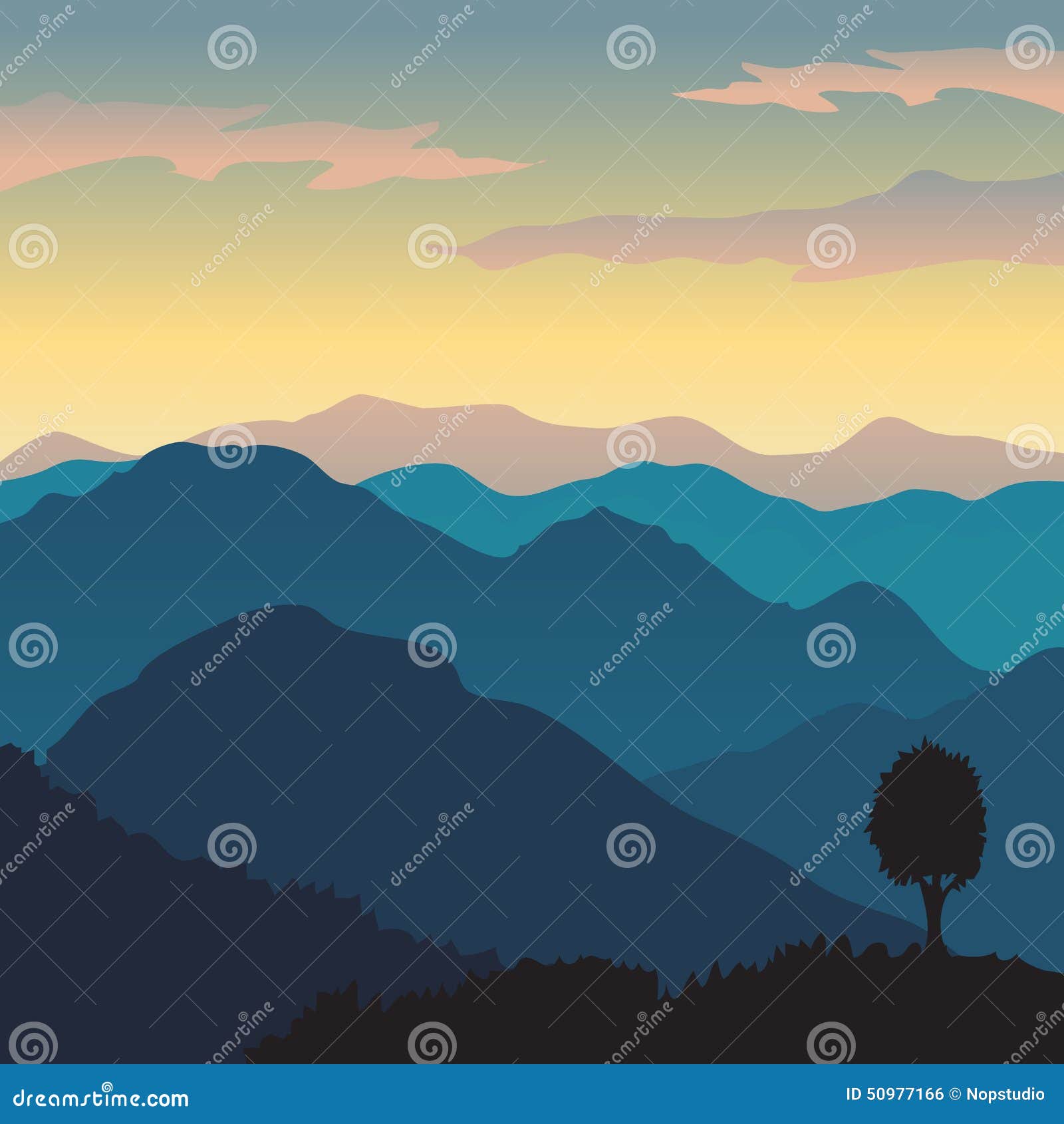 Mountain view vector stock vector. Illustration of rise - 50977166