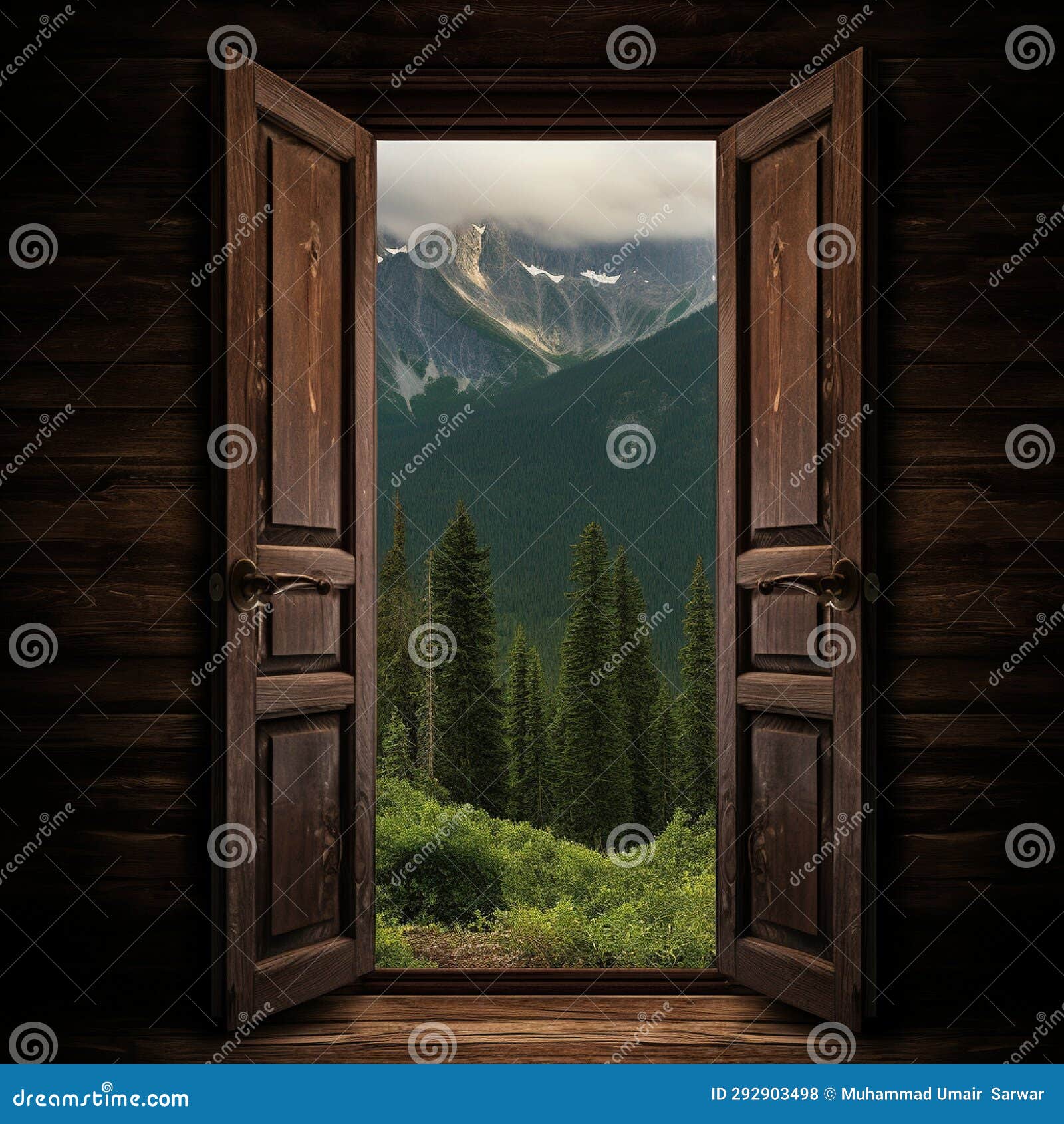 Mountain View from Window Generated by AI Tool Stock Illustration ...
