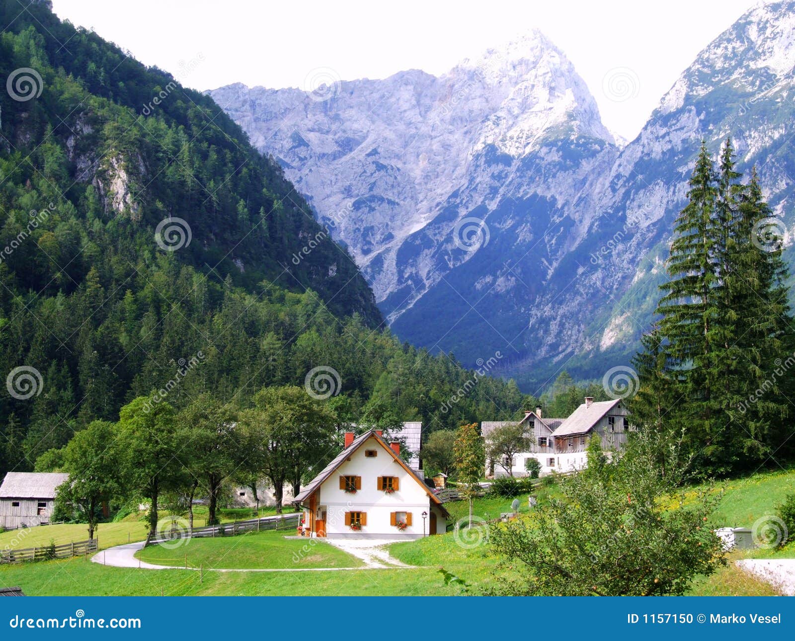 Mountain village stock photo. Image of sand, forest, sunny - 1157150