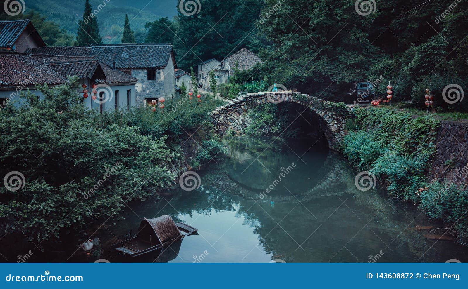Mountain village bridge stock photo. Image of life, village - 143608872