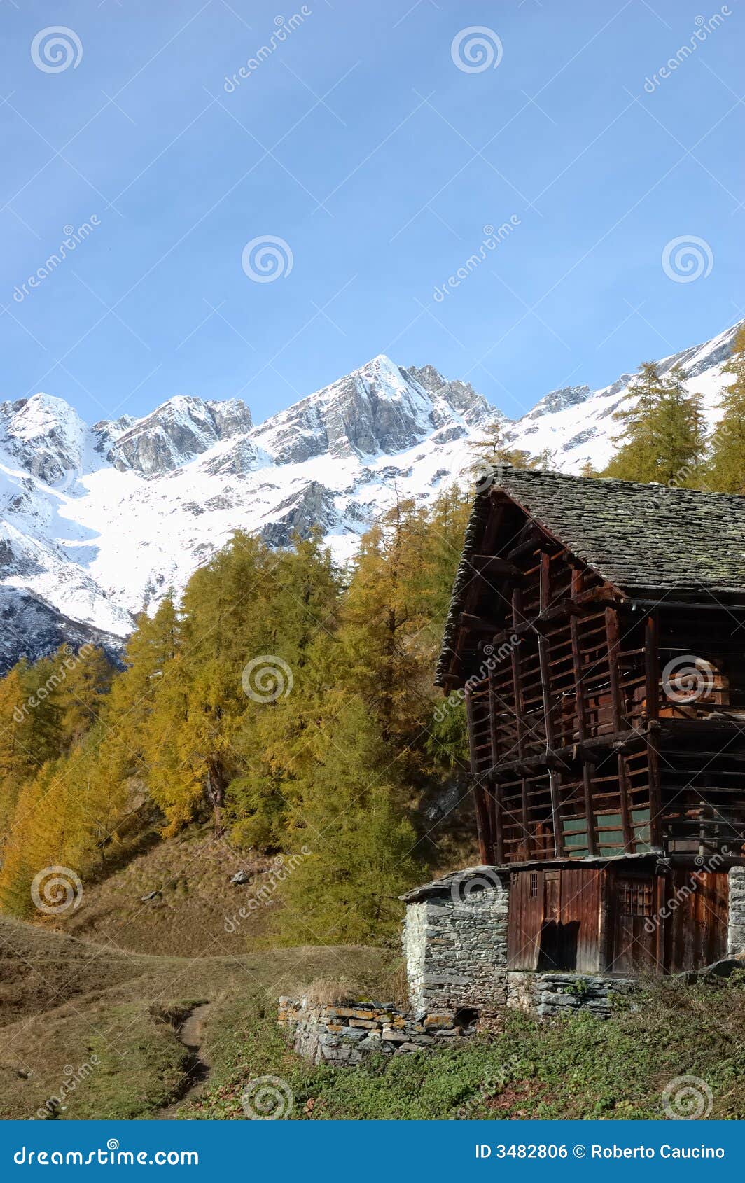 Mountain village house stock photo. Image of light, autumn - 3482806