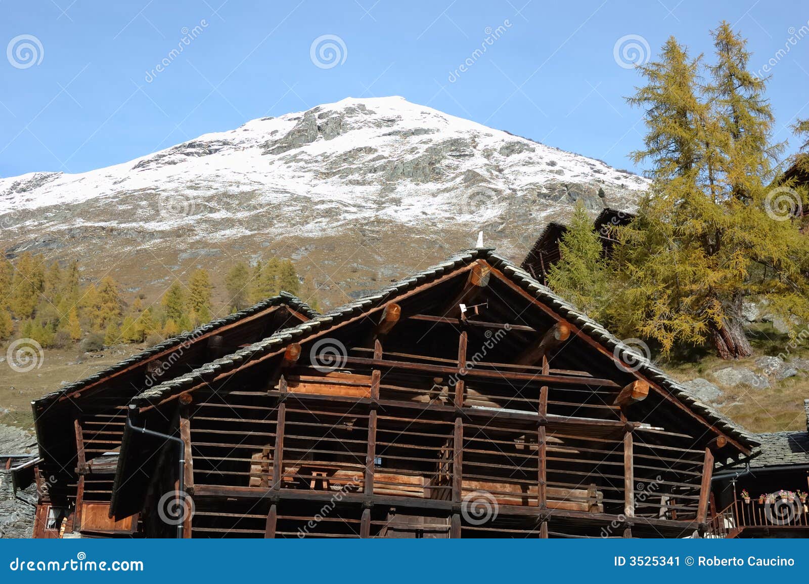 Mountain village house stock image. Image of background - 3525341