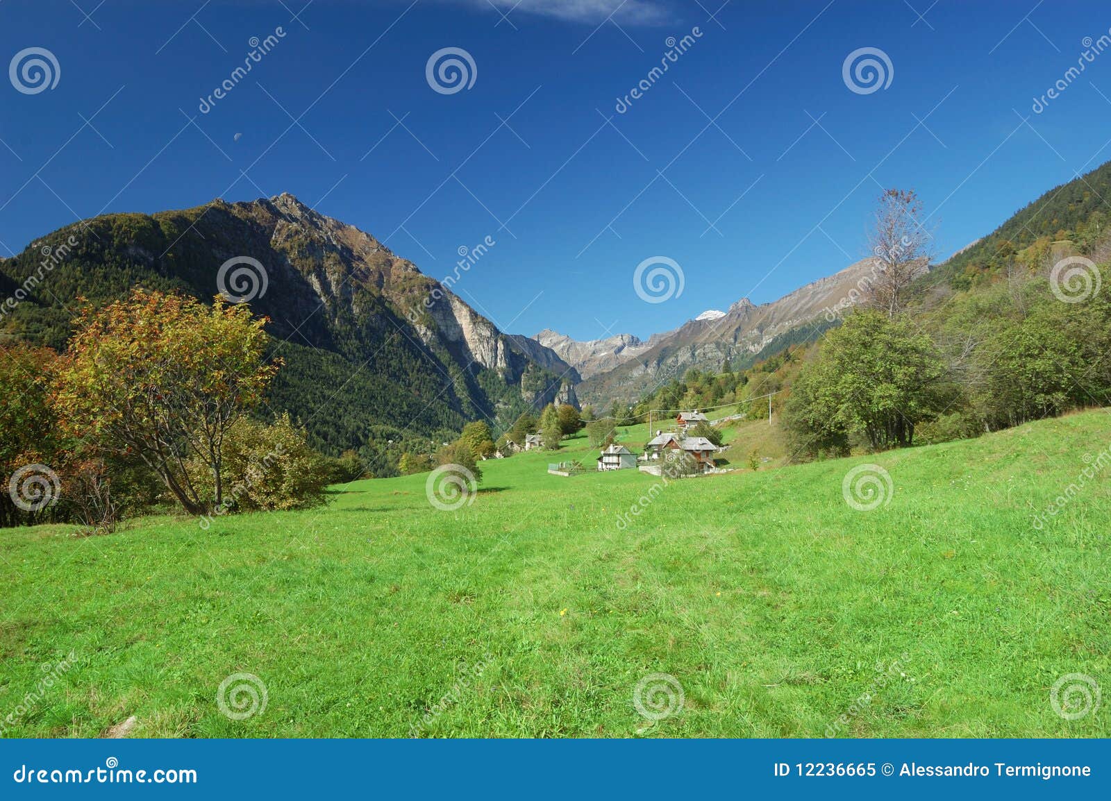 Mountain Village landscape stock image. Image of alps - 12236665