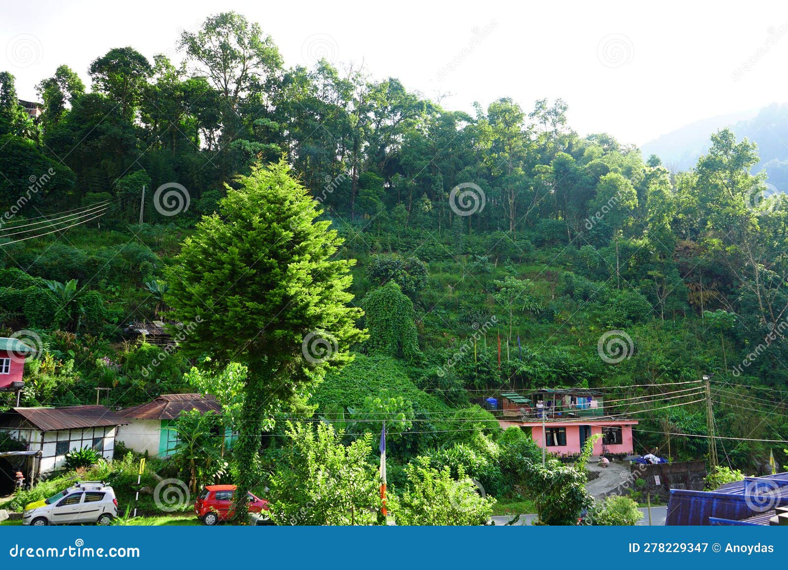 Mountain Village at Lingtham Sikkim Stock Image - Image of clouds ...