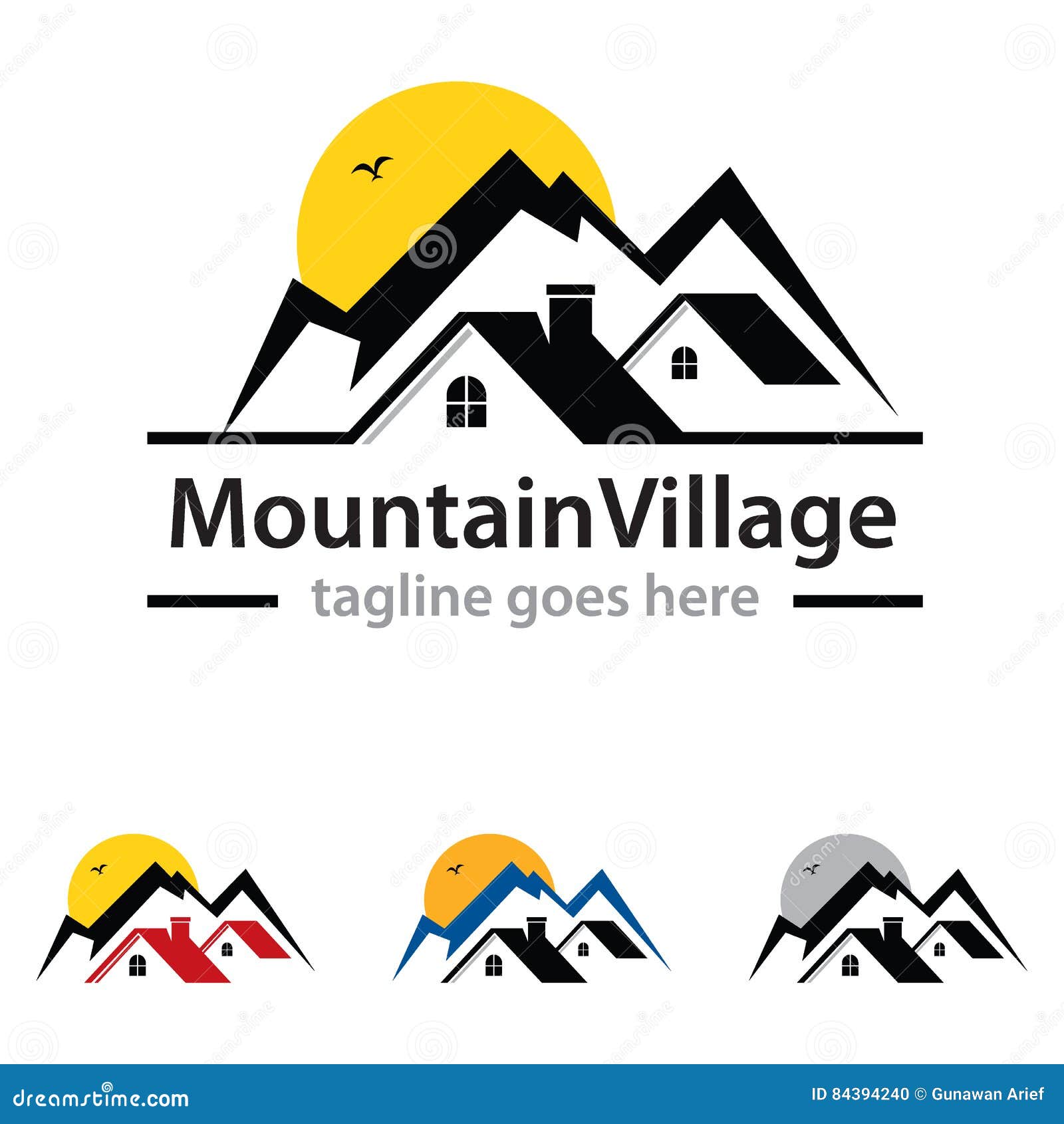 Mountain Village Logo Template Design Vector Stock Vector ...