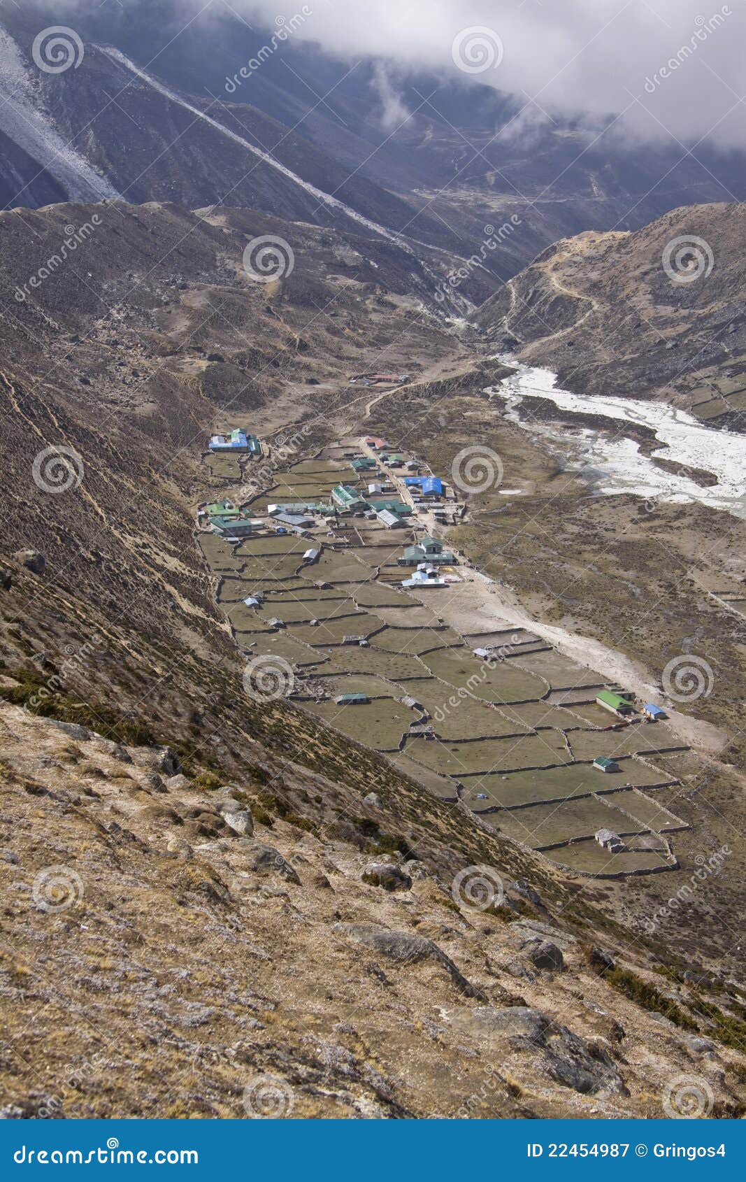 The Mountain Village of Pheriche Nepal Stock Image - Image of culture ...