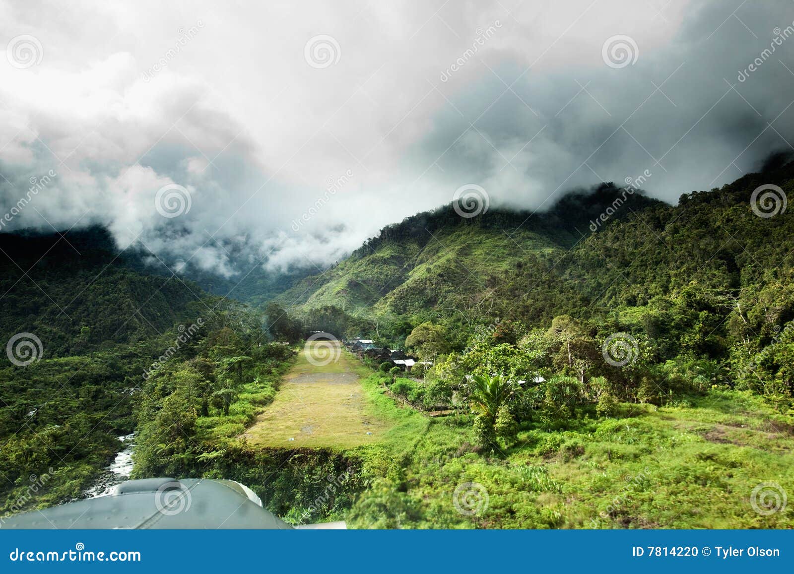 Mountain Village Runway stock photo. Image of forest, cloud - 7814220