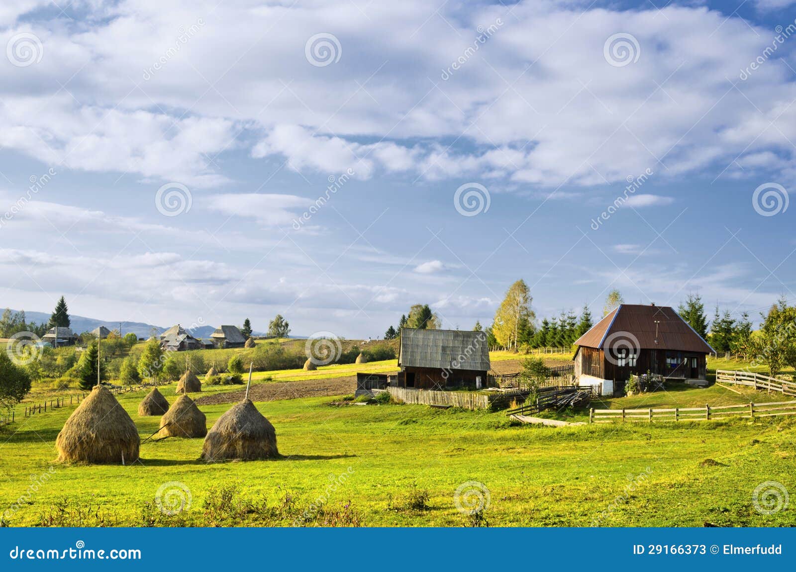 Mountain village scene stock image. Image of daylight - 29166373