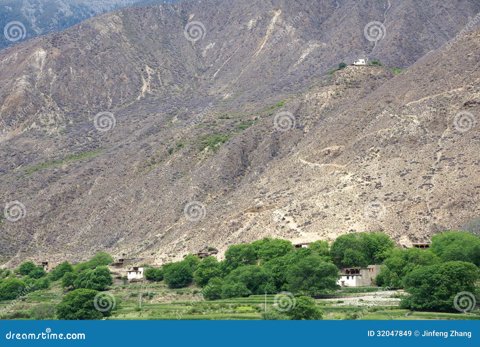 Mountain village stock image. Image of tree, building - 32047849