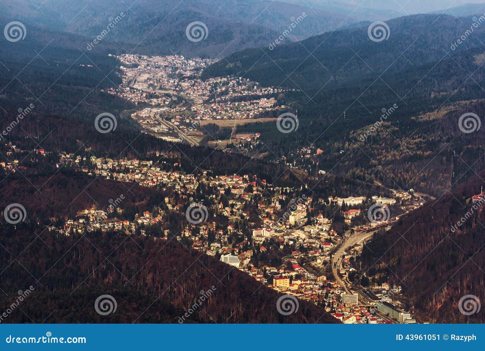 Mountain Village Seen from Above Stock Image - Image of mountains ...