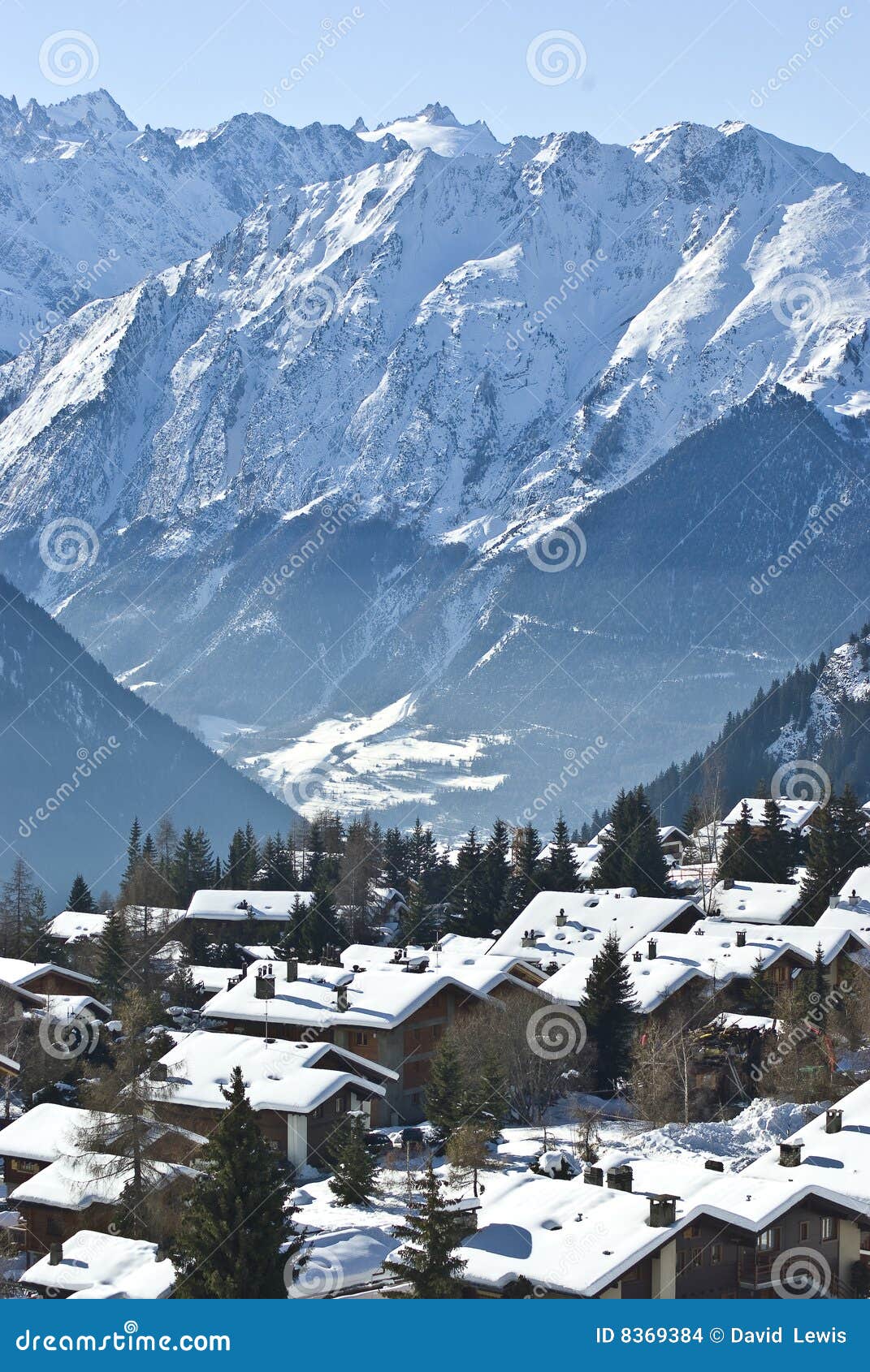 Mountain village verbier stock photo. Image of europe - 8369384