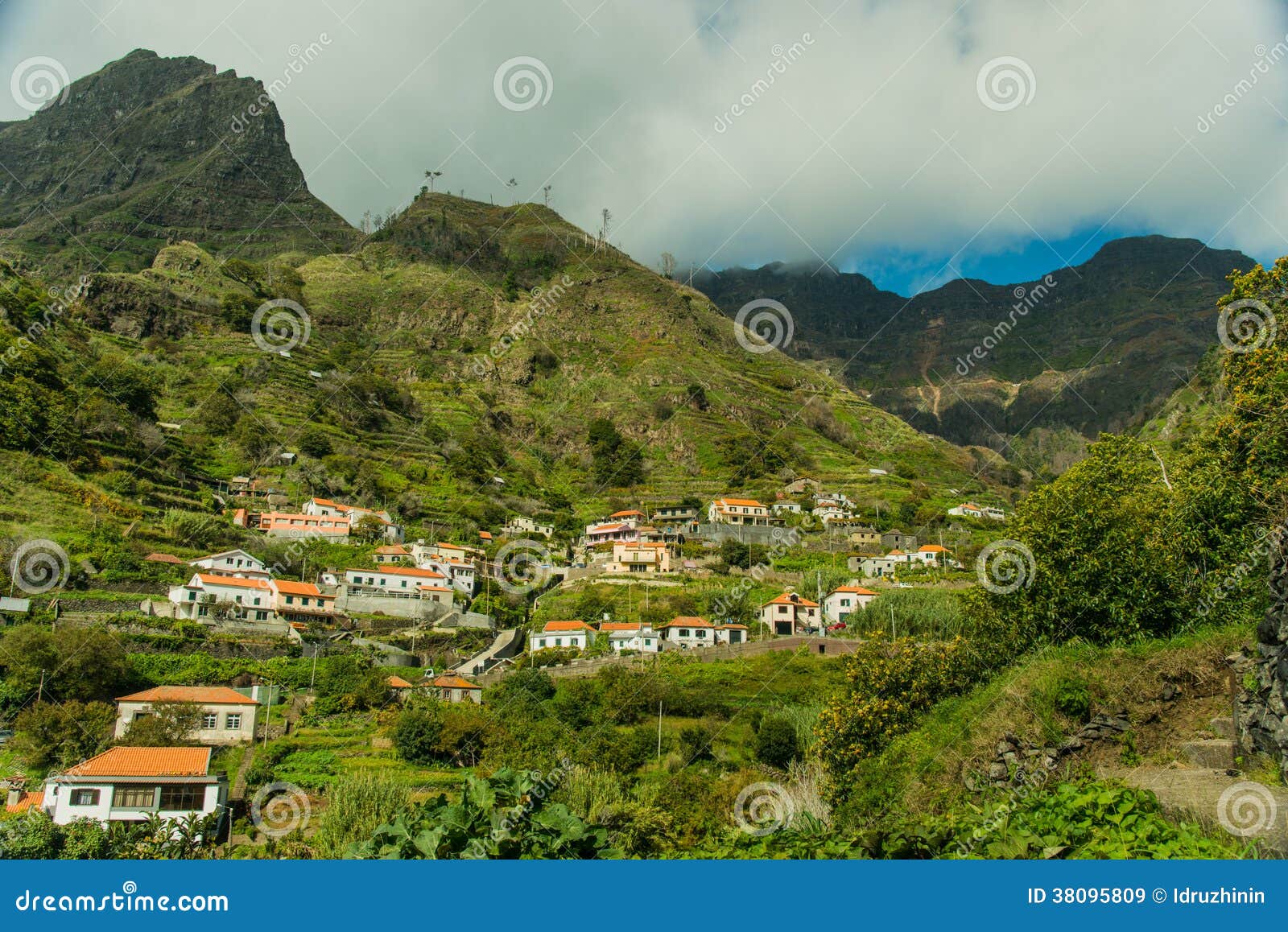Mountain village view stock image. Image of fall, area - 38095809