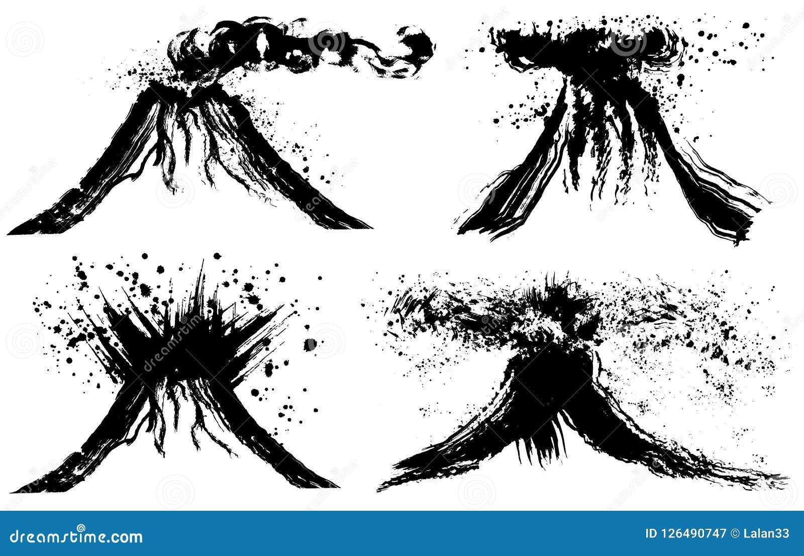 Volcano Hand-drawn Clipart. Cartoon Vector | CartoonDealer.com #129156765