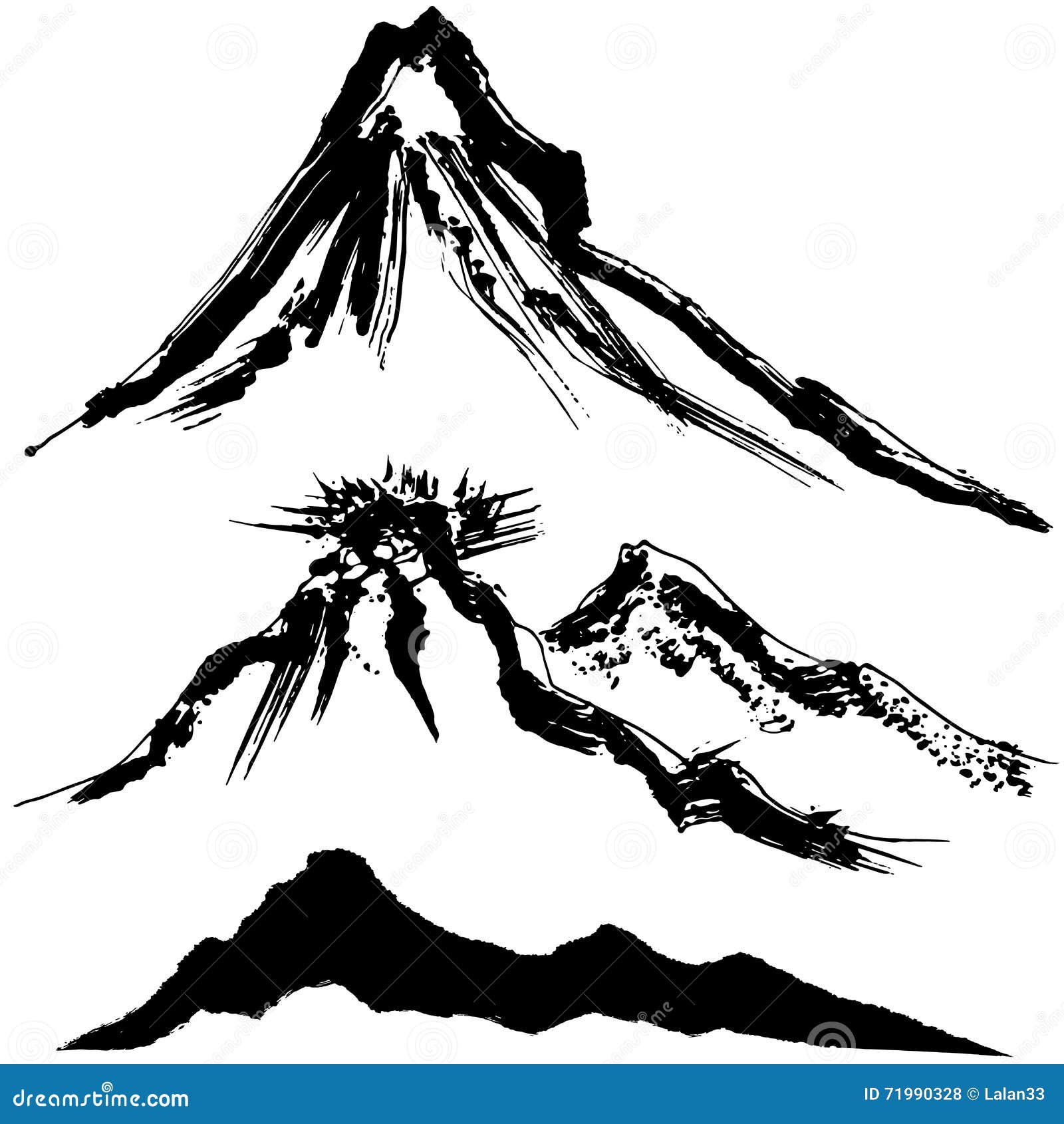 Volcano Hand-drawn Clipart. Vector Illustration | CartoonDealer.com ...