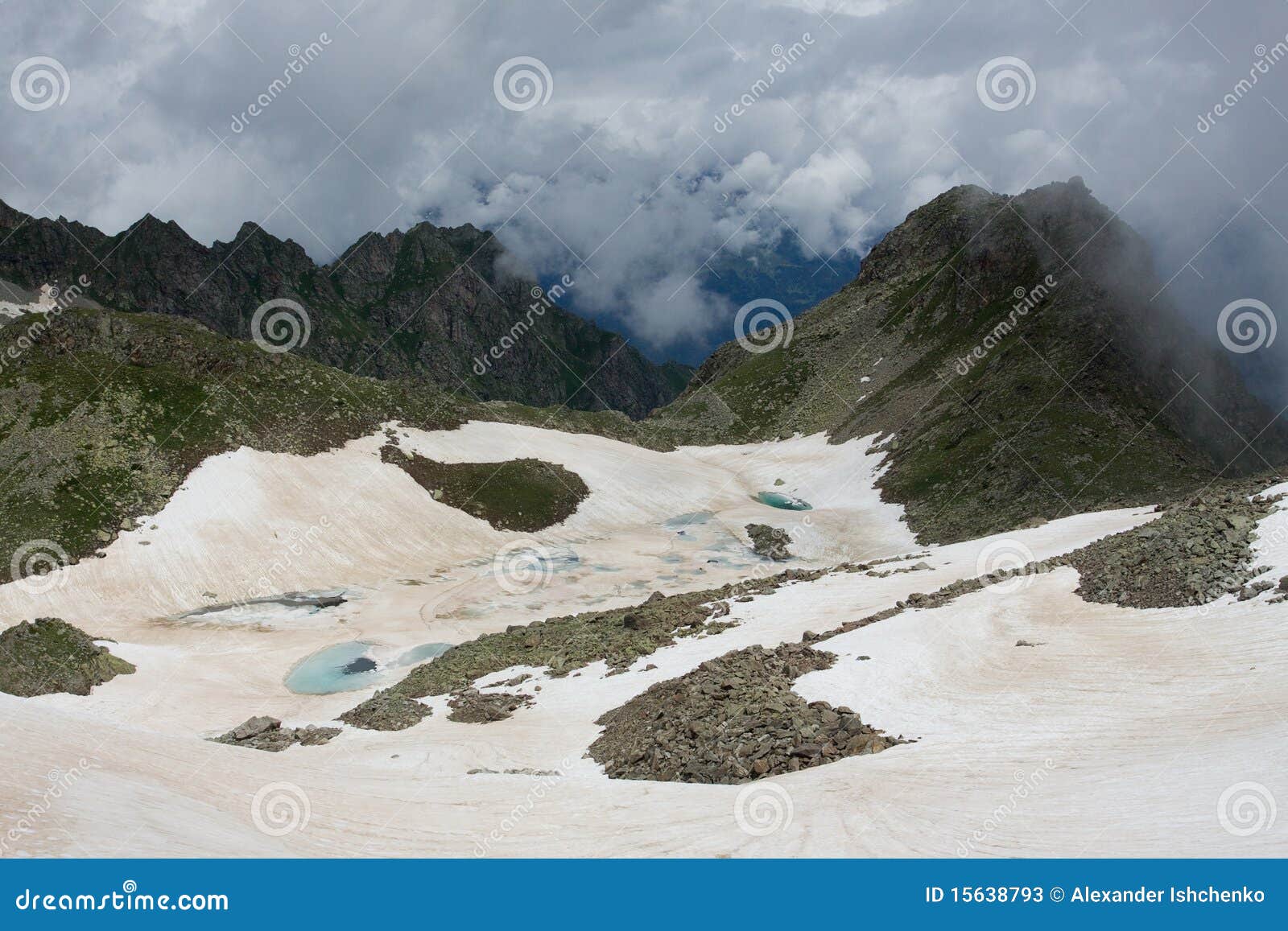 Mountain Walley with Frozen Lake. Stock Image - Image of high, mountain ...