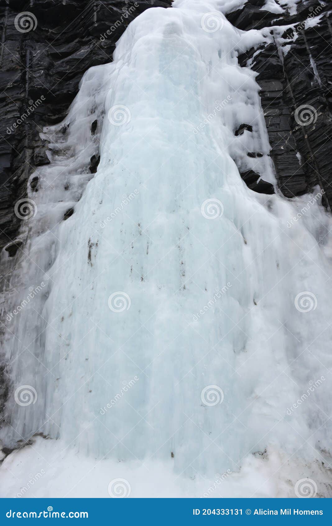 Mountain with Walls Covered with Ice Stock Image - Image of mountains ...