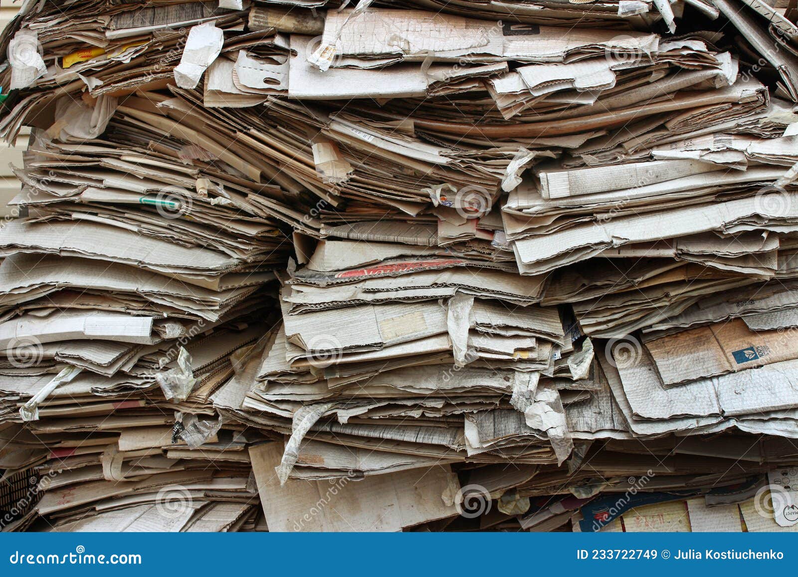A Mountain of Waste Paper for Recycling. Garbage Sorting. Stock Image ...