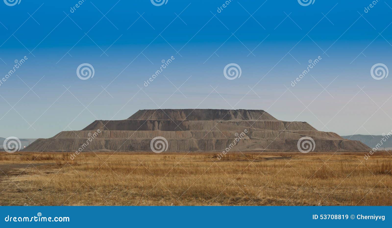 Mountain Waste Rock in the Shape a Pyramid Stock Image - Image of ...