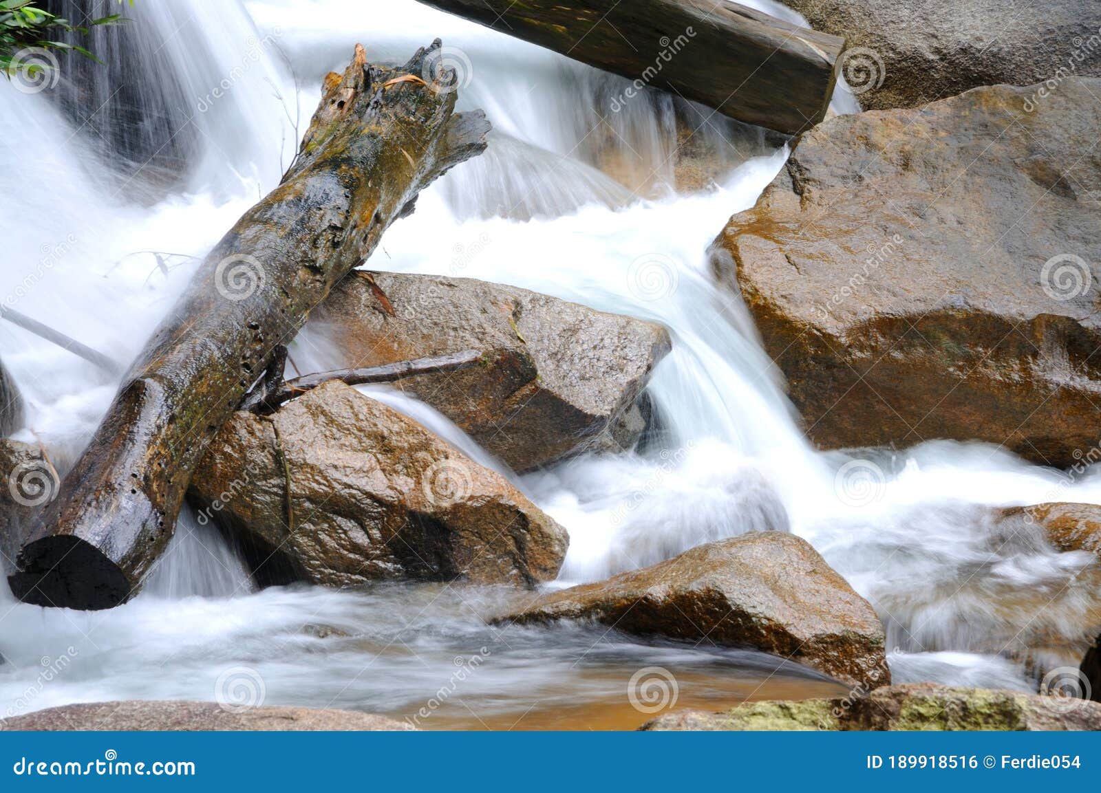 Mountain Water Cascading Over Rocks Stock Photo - Image of cascading ...