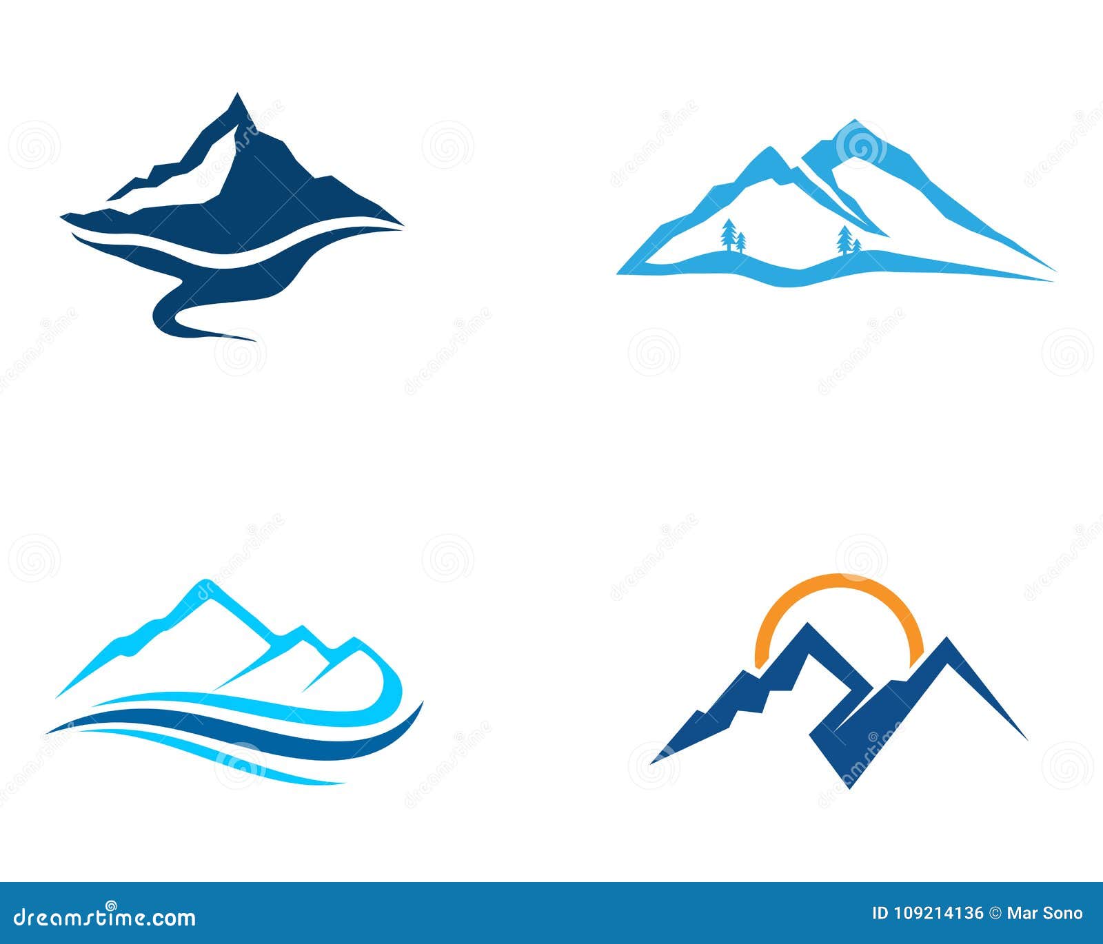 Mountain and Water Logo Business Template Vector Stock Vector ...