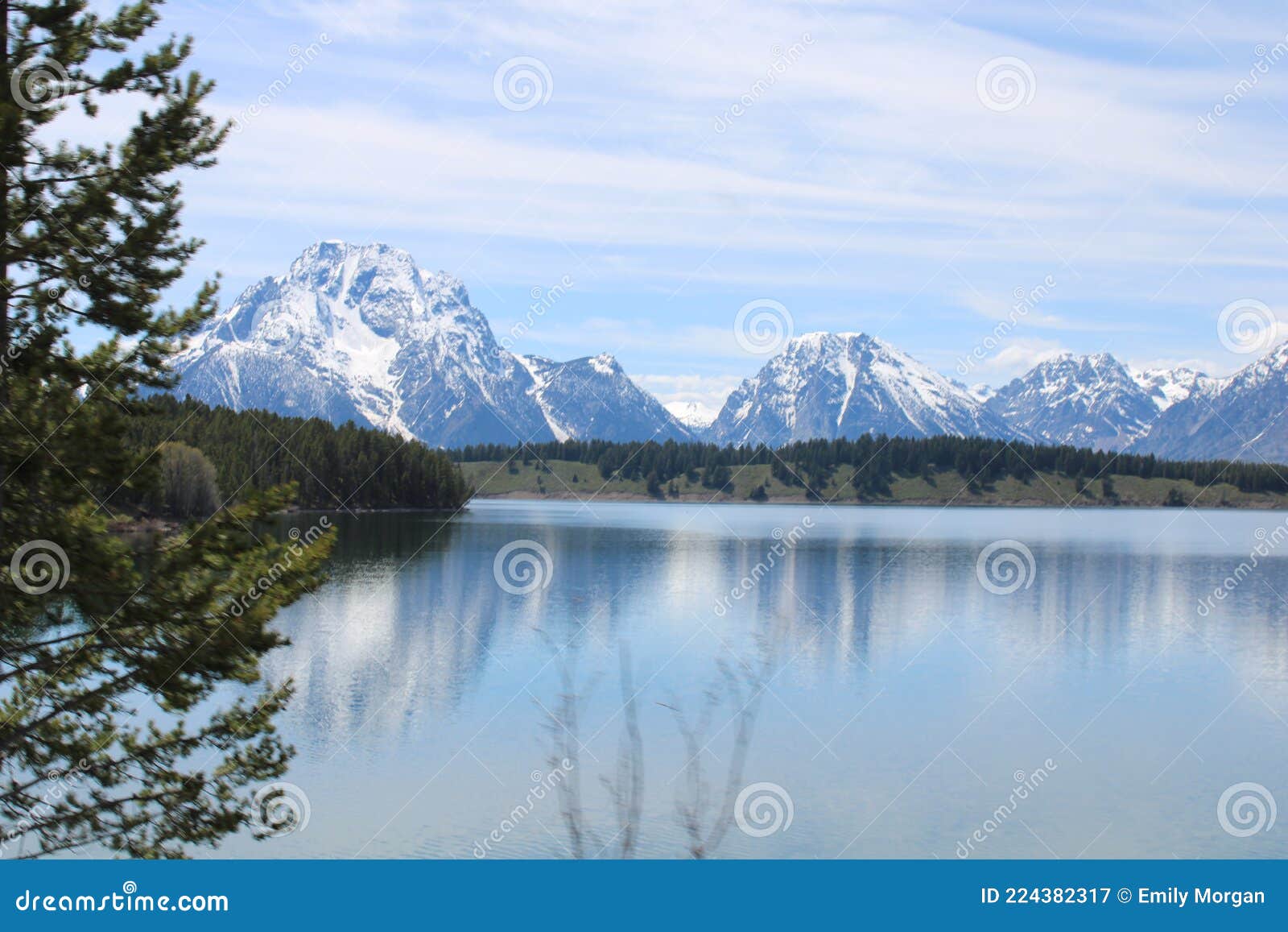 Mountain on the water stock image. Image of tree, highland - 224382317