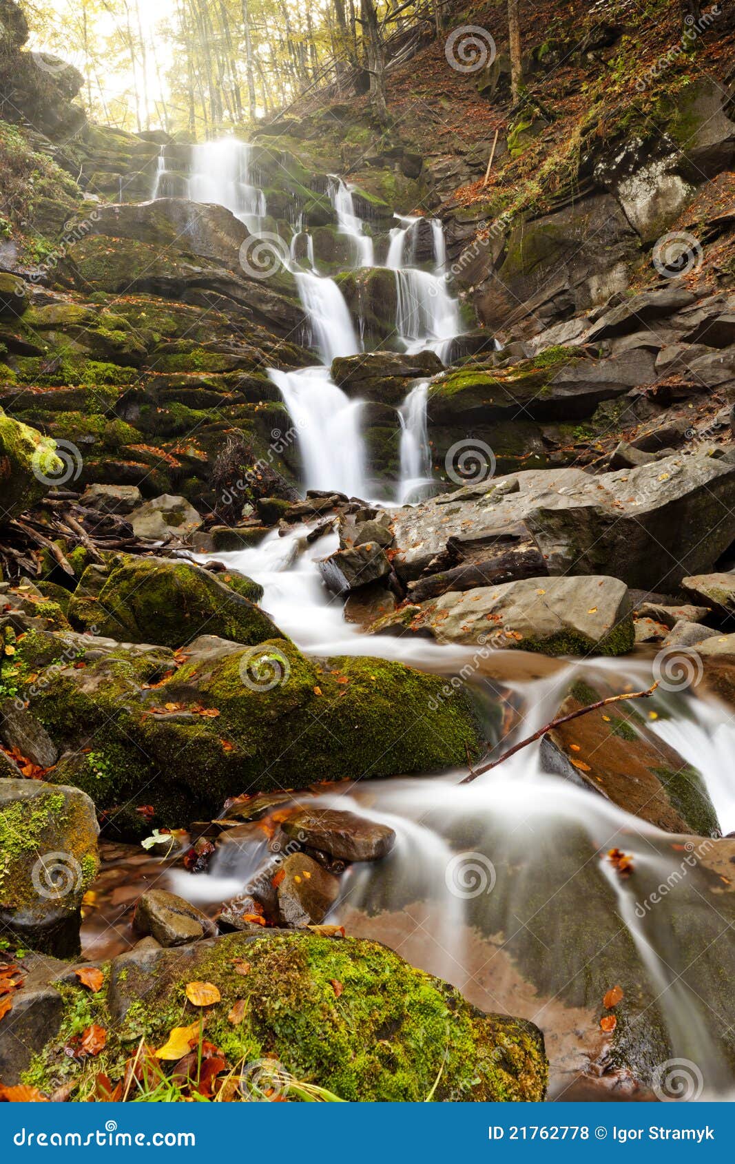 Mountain Low Waterfall With A Rapid Current Stock Photography ...