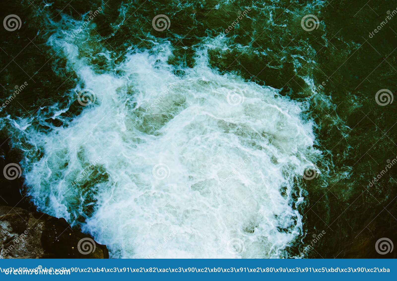 Mountain Waterfall from Above Stock Image - Image of green, river ...