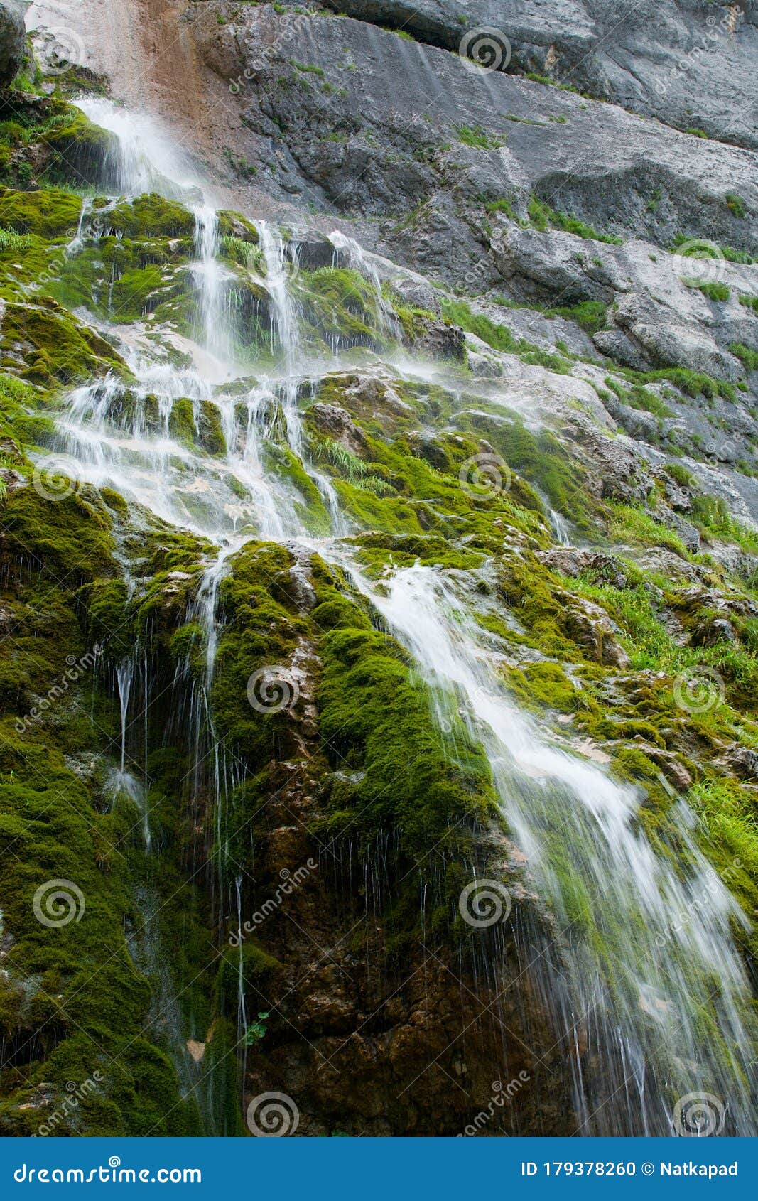 Mountain Waterfall with Clean Water Falls from a Small Height Stock ...