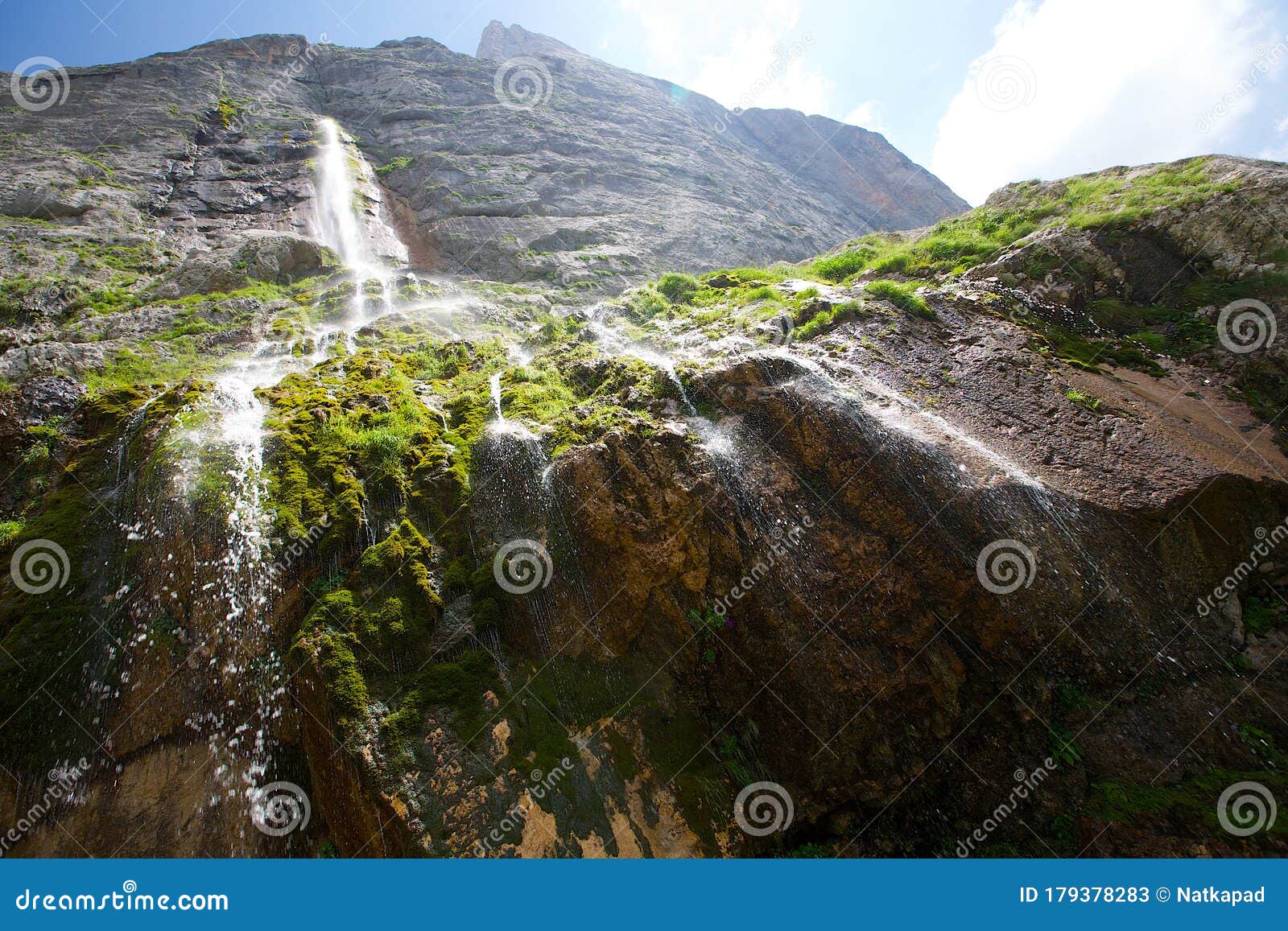 Mountain Waterfall with Clean Water Falls from a Small Height Stock ...