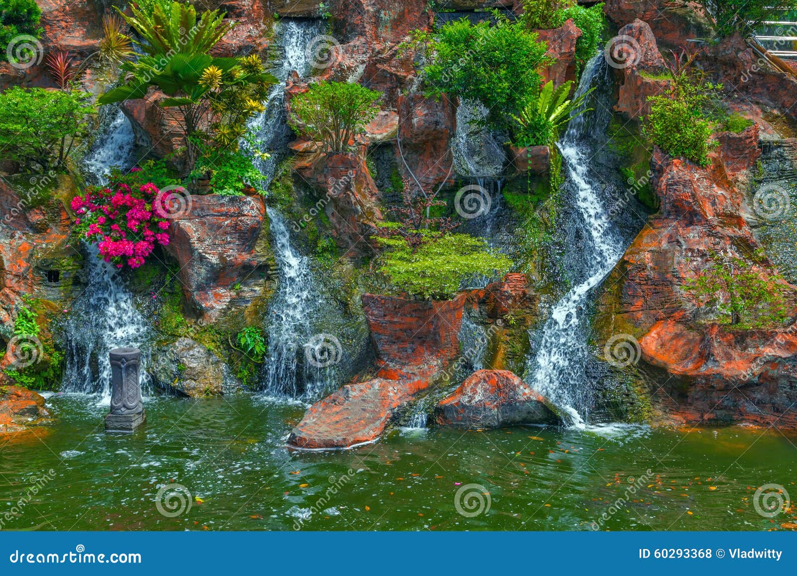 Mountain Waterfall complex stock photo. Image of park - 60293368