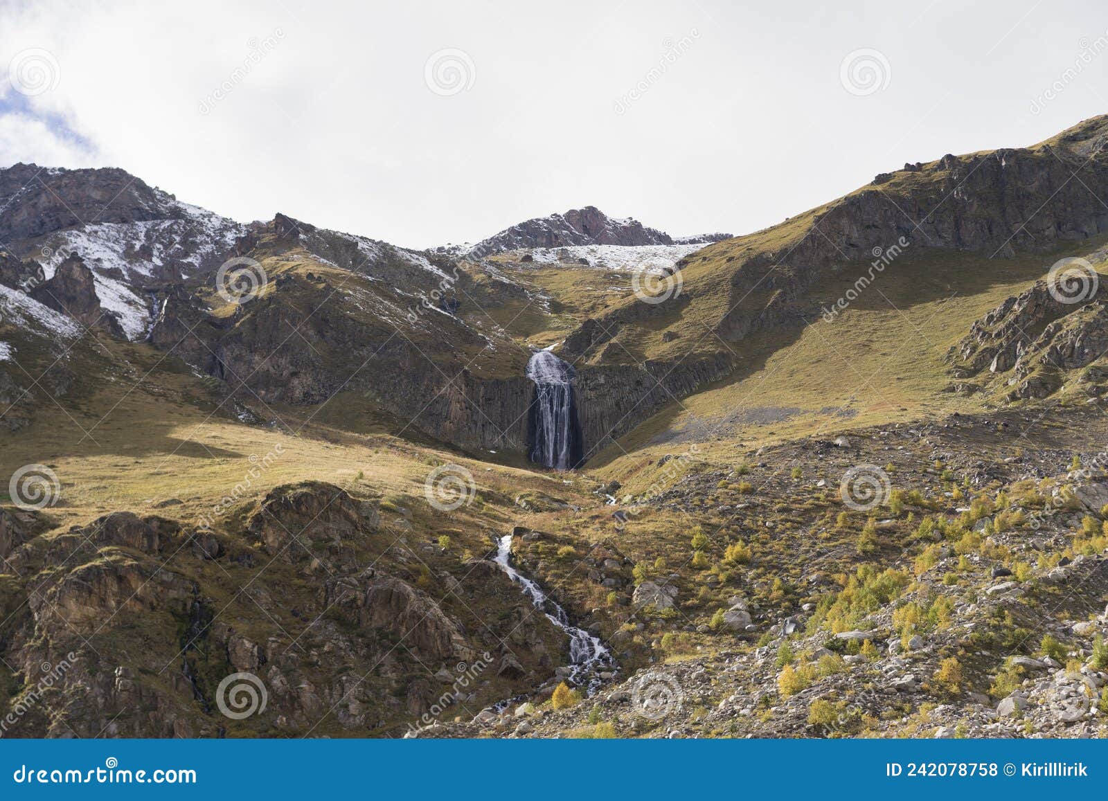 Mountain Waterfall in the Forest. Waterfall View. Waterfall in ...