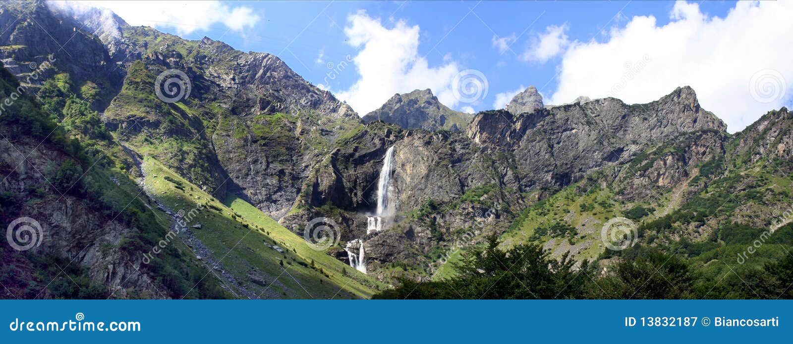 Mountain Low Waterfall With A Rapid Current Stock Photography ...