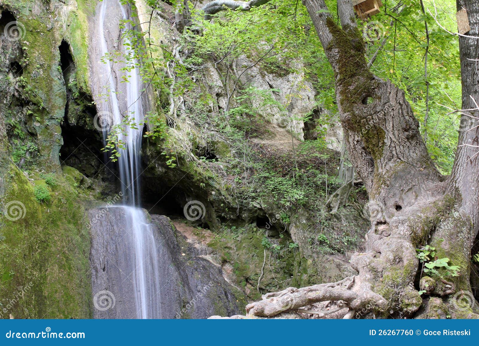 Mountain Waterfall Nature Scene Stock Photo - Image of outdoor, rock ...