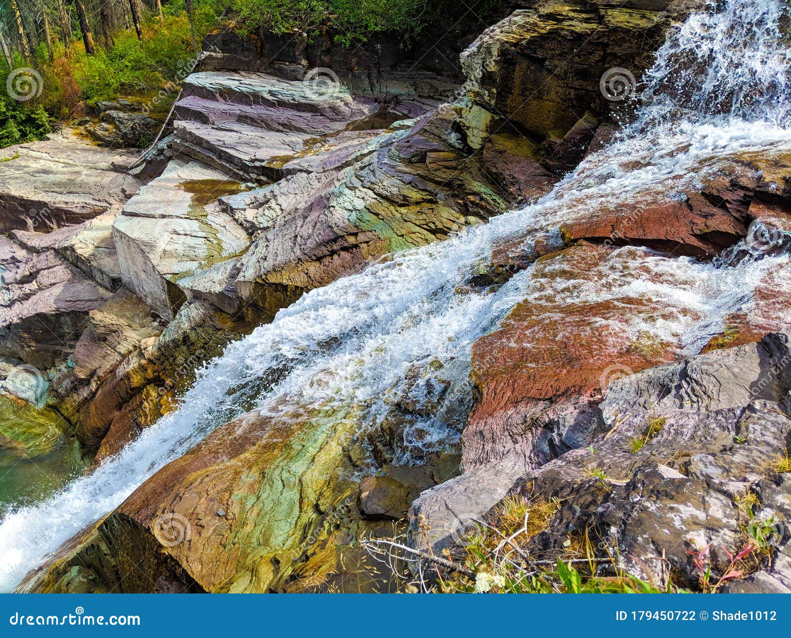 Mountain waterfall stock photo. Image of background - 179450722