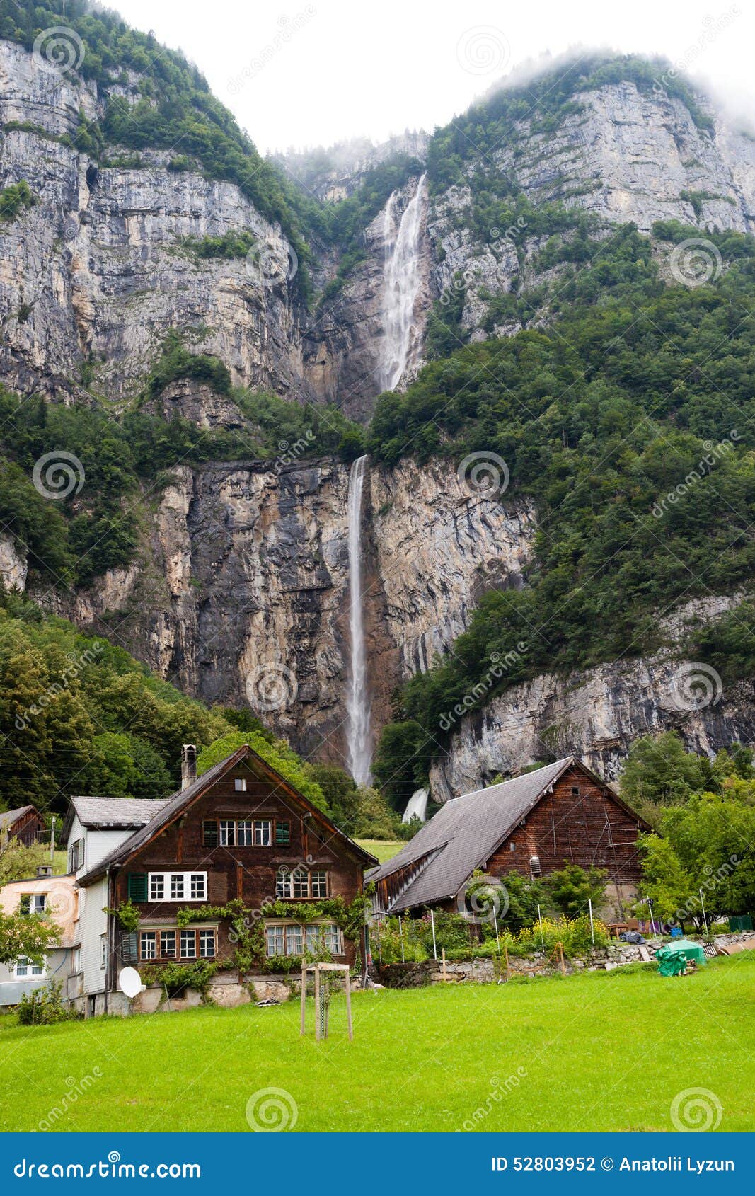 Mountain Waterfall . Switzerland Stock Photo - Image of alps, paradise ...