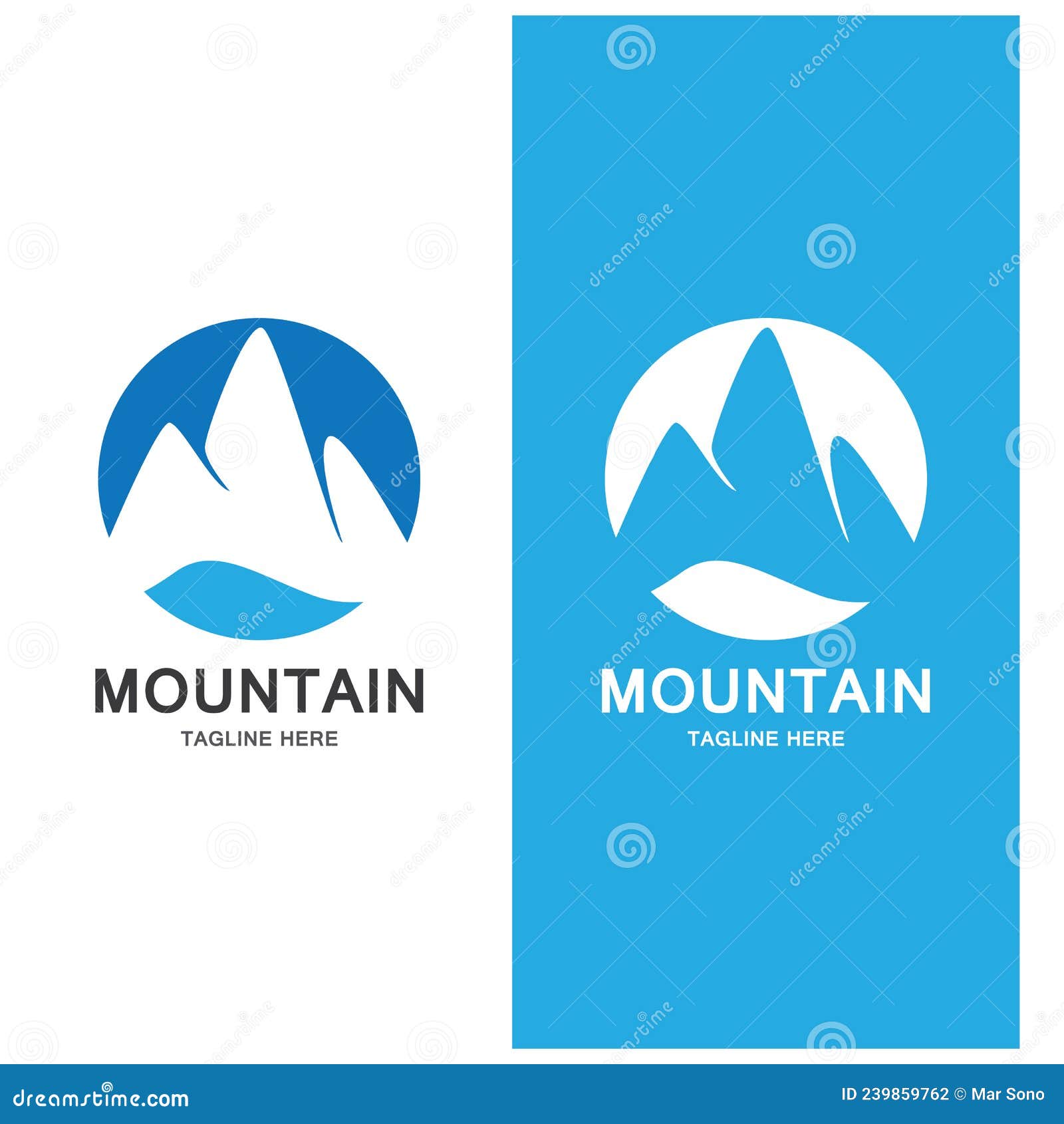 Mountain and Wave Logo Landscape Icons Template Stock Illustration ...