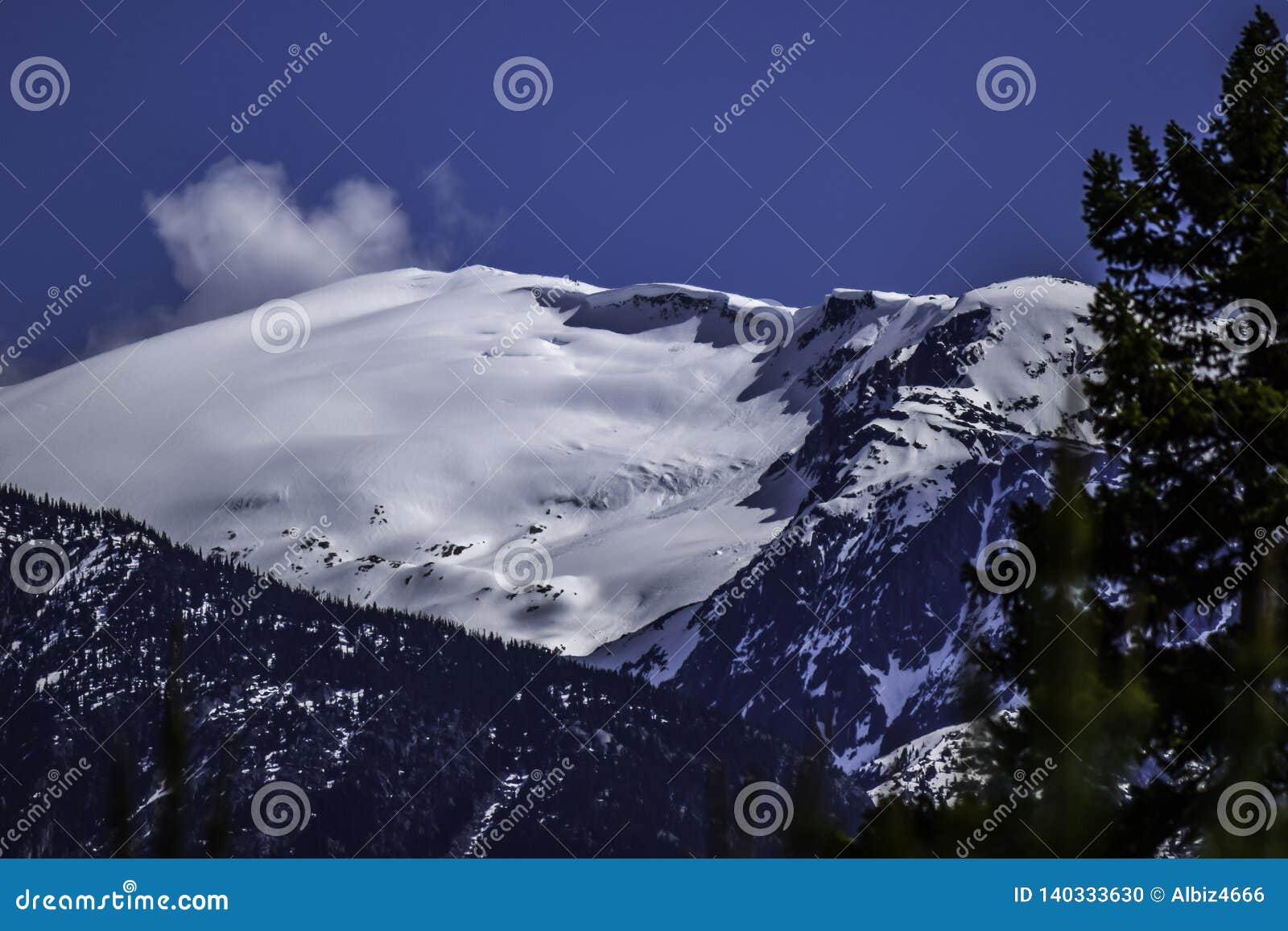 Mountain in the Winter with a Snow Cornice Stock Photo - Image of ...