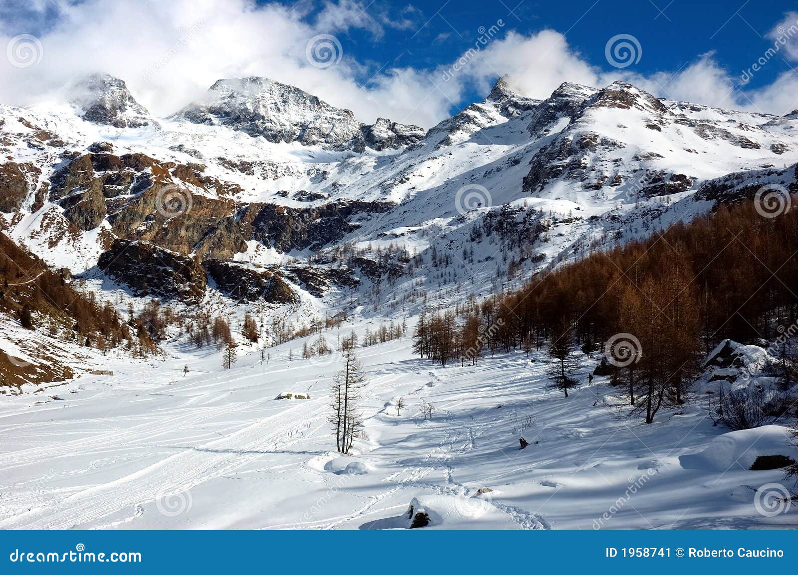 Mountain winter valley stock image. Image of landscape - 1958741