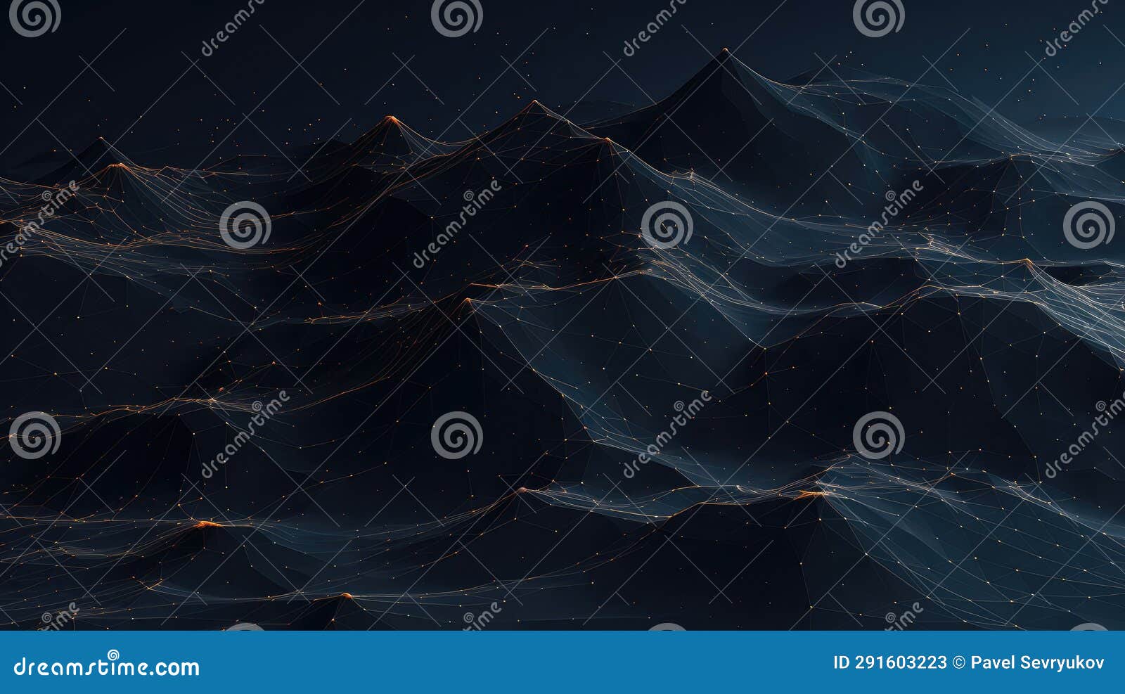 Mountain Wireframe Landscape Topographic Stock Illustration ...