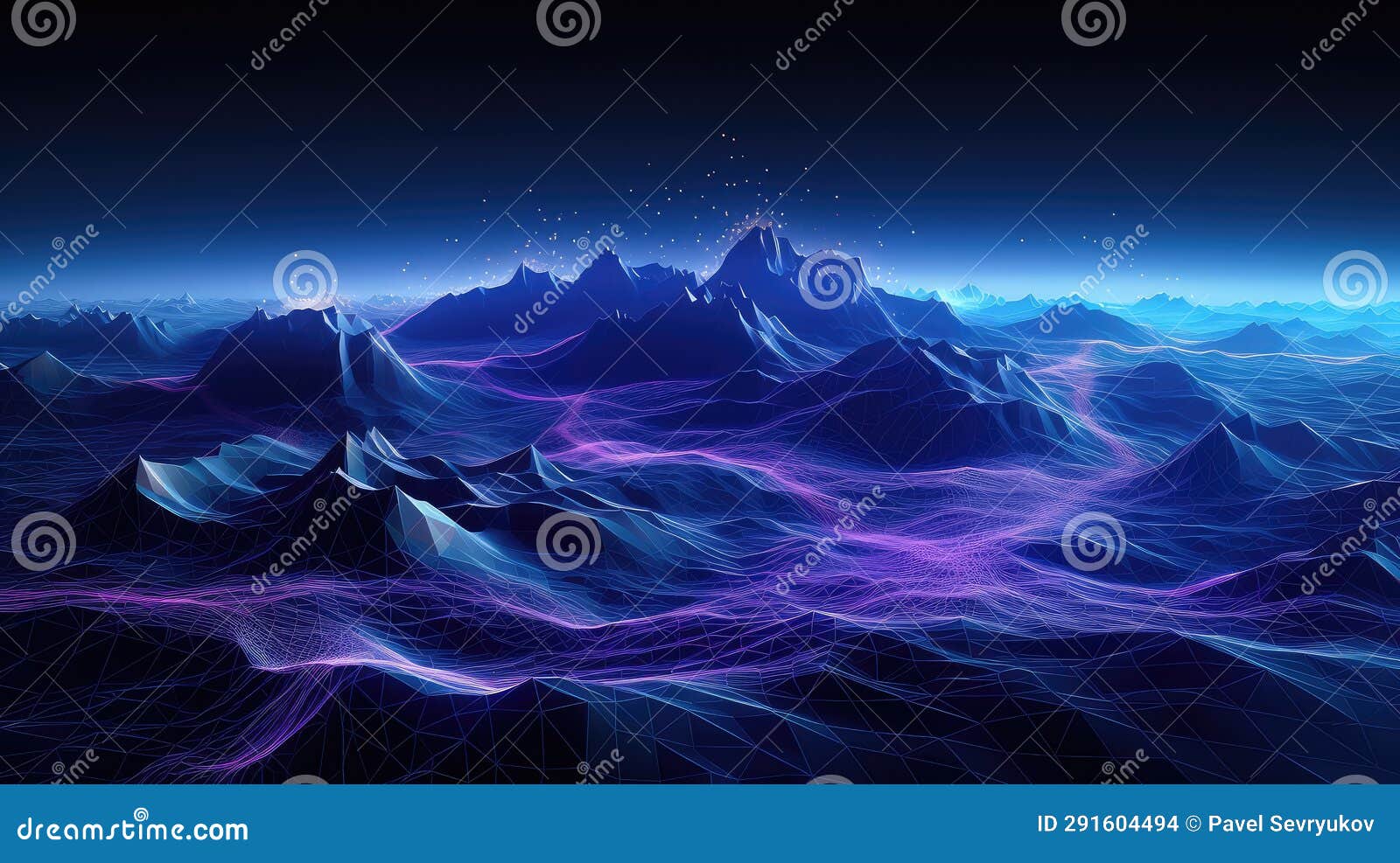 Mountain Wireframe Landscape Topographic Stock Illustration ...