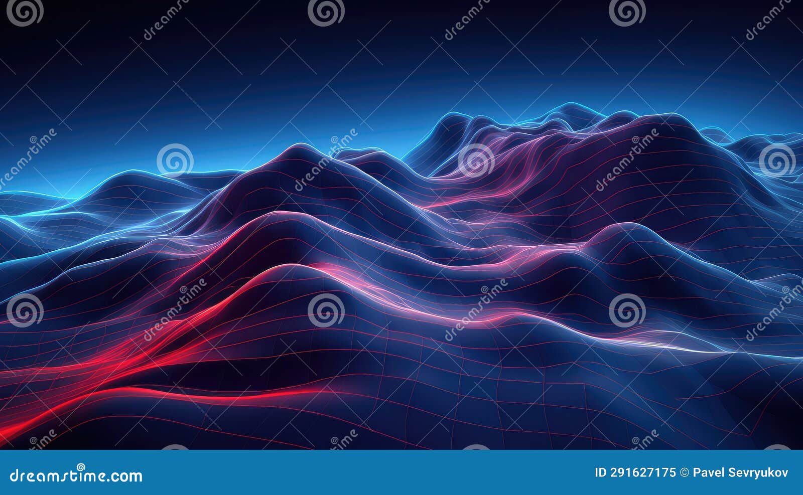 Mountain Wireframe Landscape Topographic Stock Illustration ...